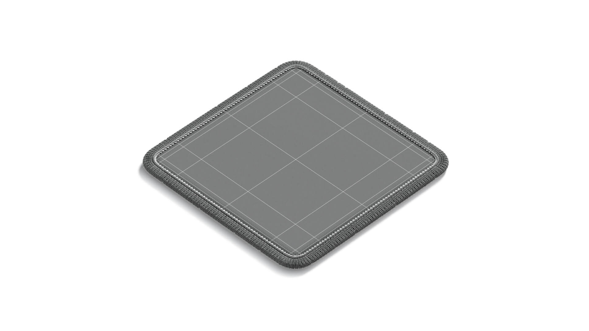 White Square Embroidered Patch - Embroidered Badge 3D Model by rebrandy