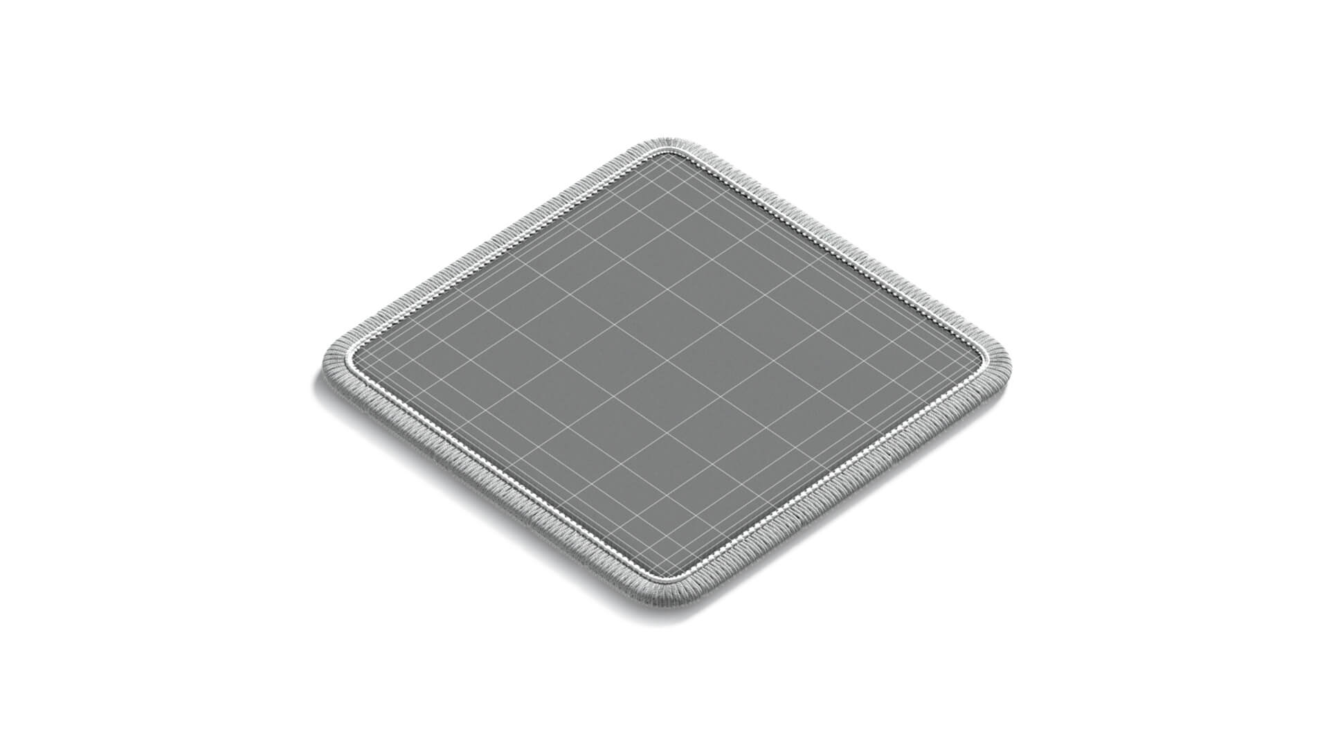 White Square Embroidered Patch - Embroidered Badge 3D Model by rebrandy