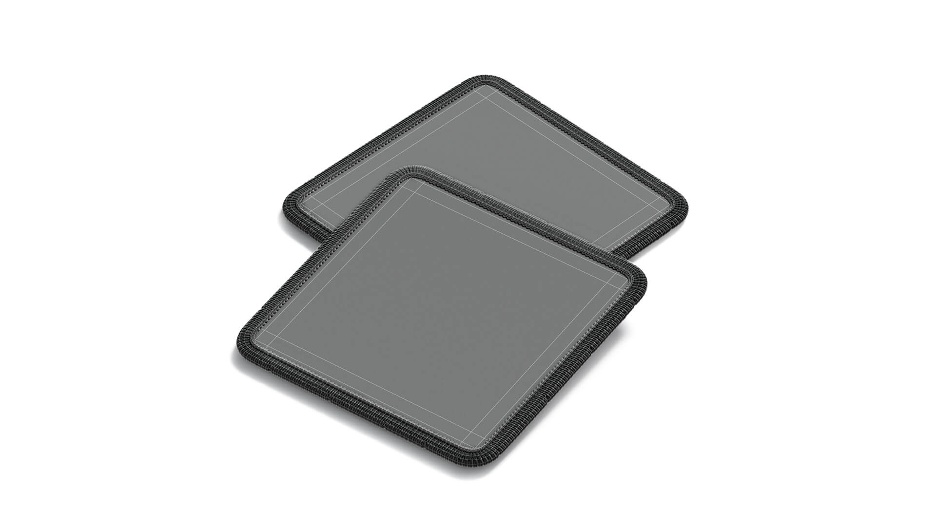 White Square Embroidered Patch Stack - Lying Quadratic Badge 3D Model ...