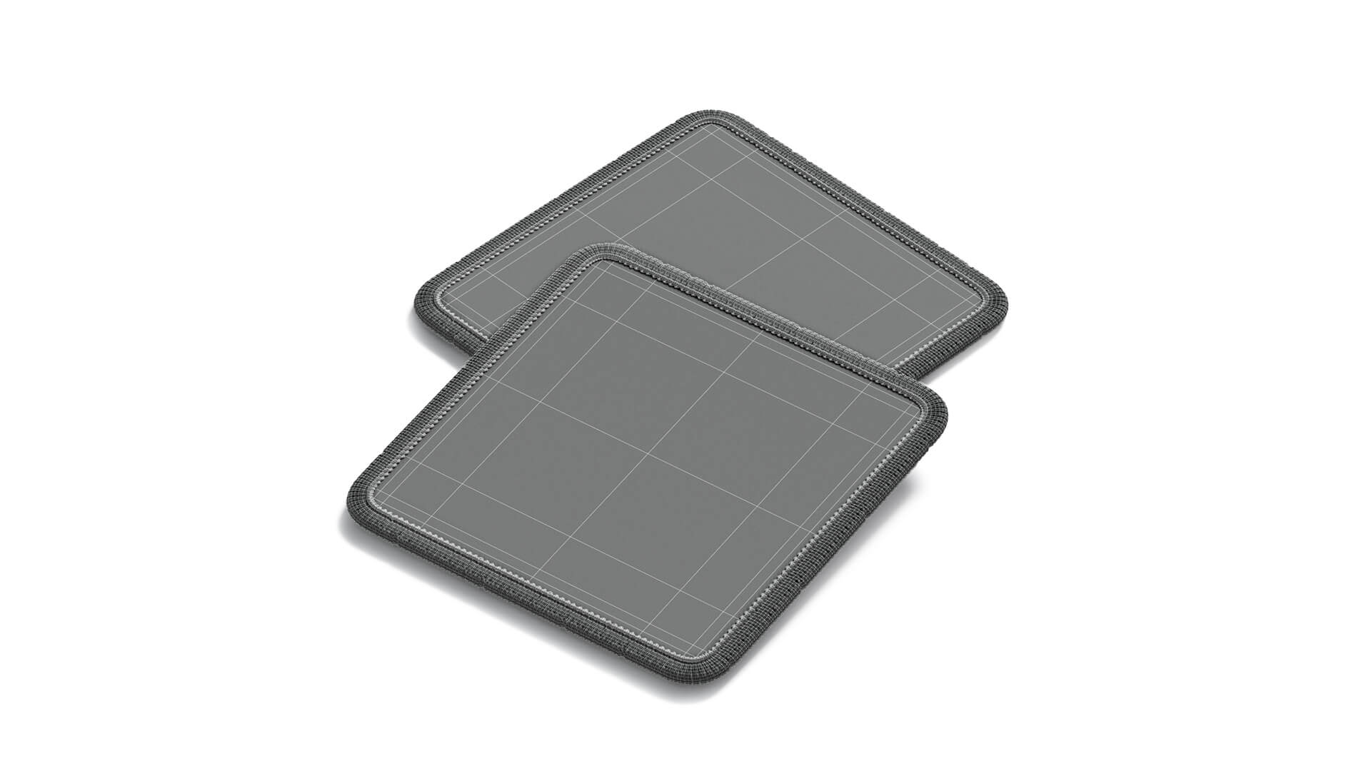 White Square Embroidered Patch Stack - Lying Quadratic Badge 3D Model ...