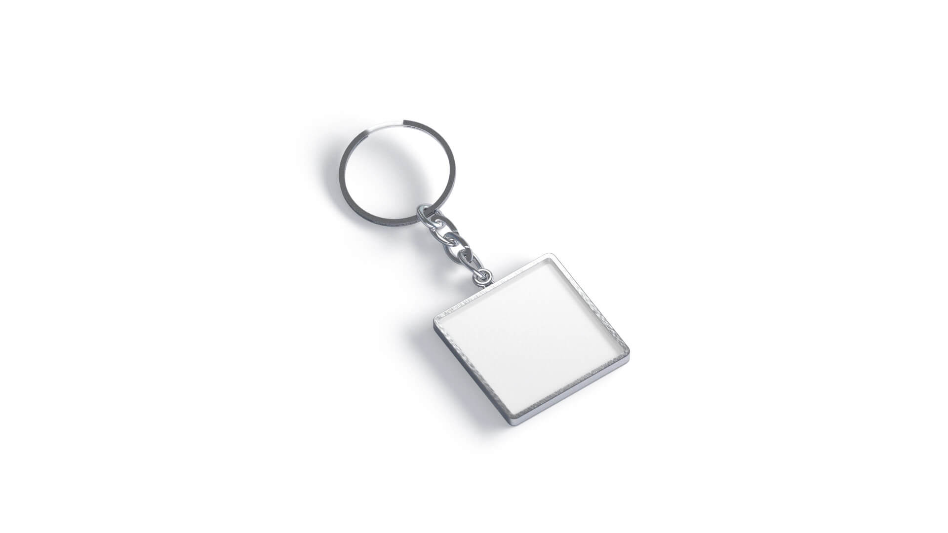 White Square Keychain - Key Tag Holder 3D Model by rebrandy