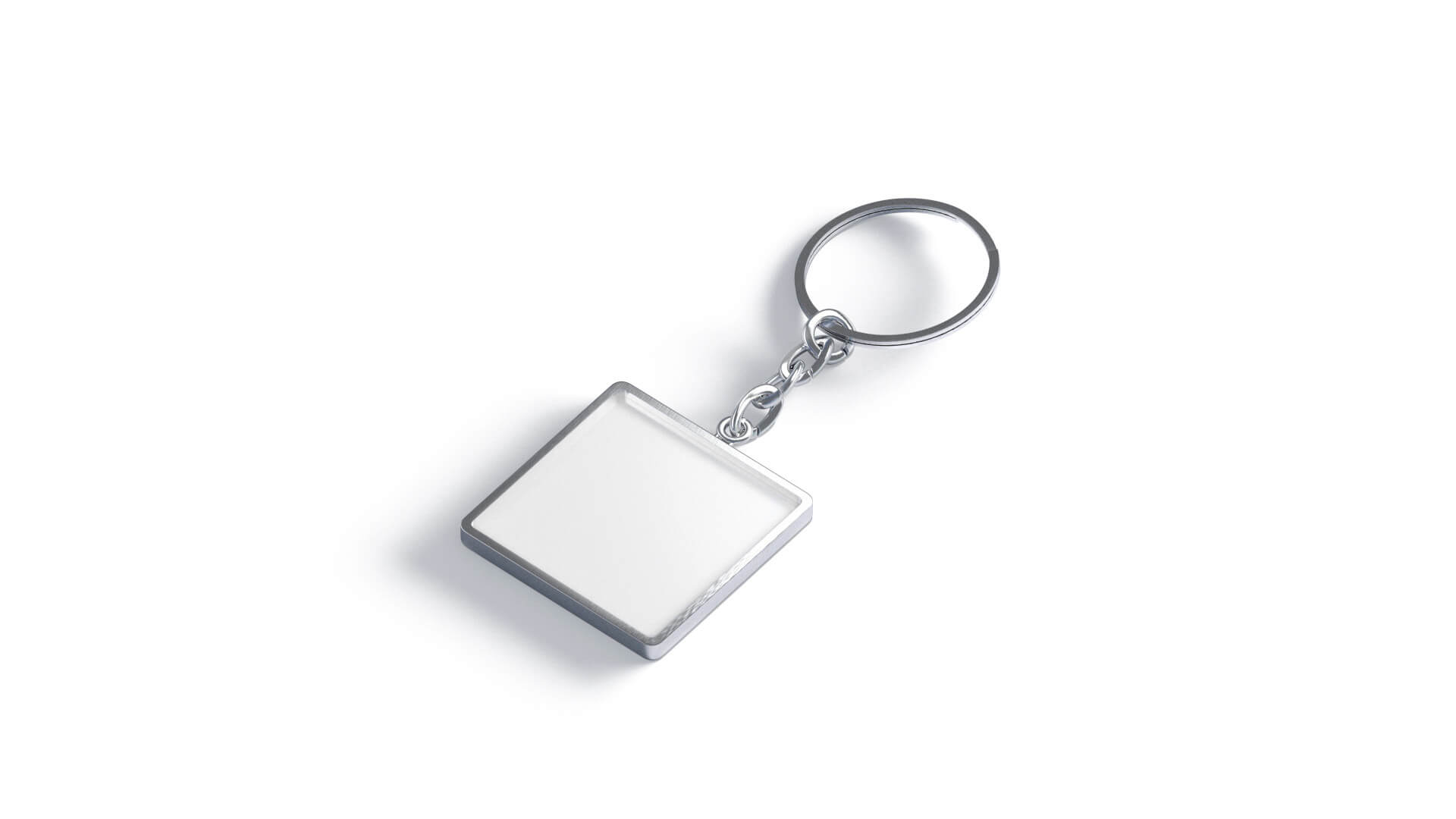 White Square Keychain - Key Tag Holder 3D Model by rebrandy