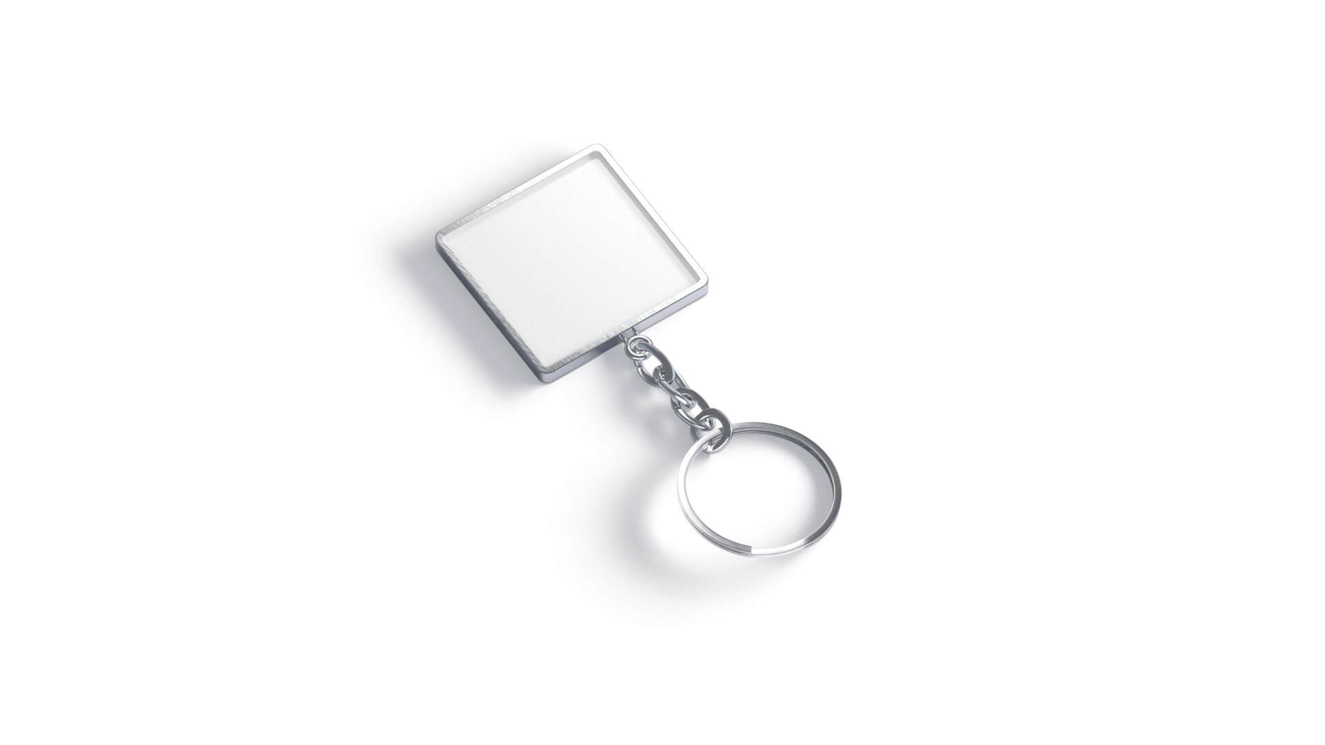 White Square Keychain - Key Tag Holder 3D Model by rebrandy