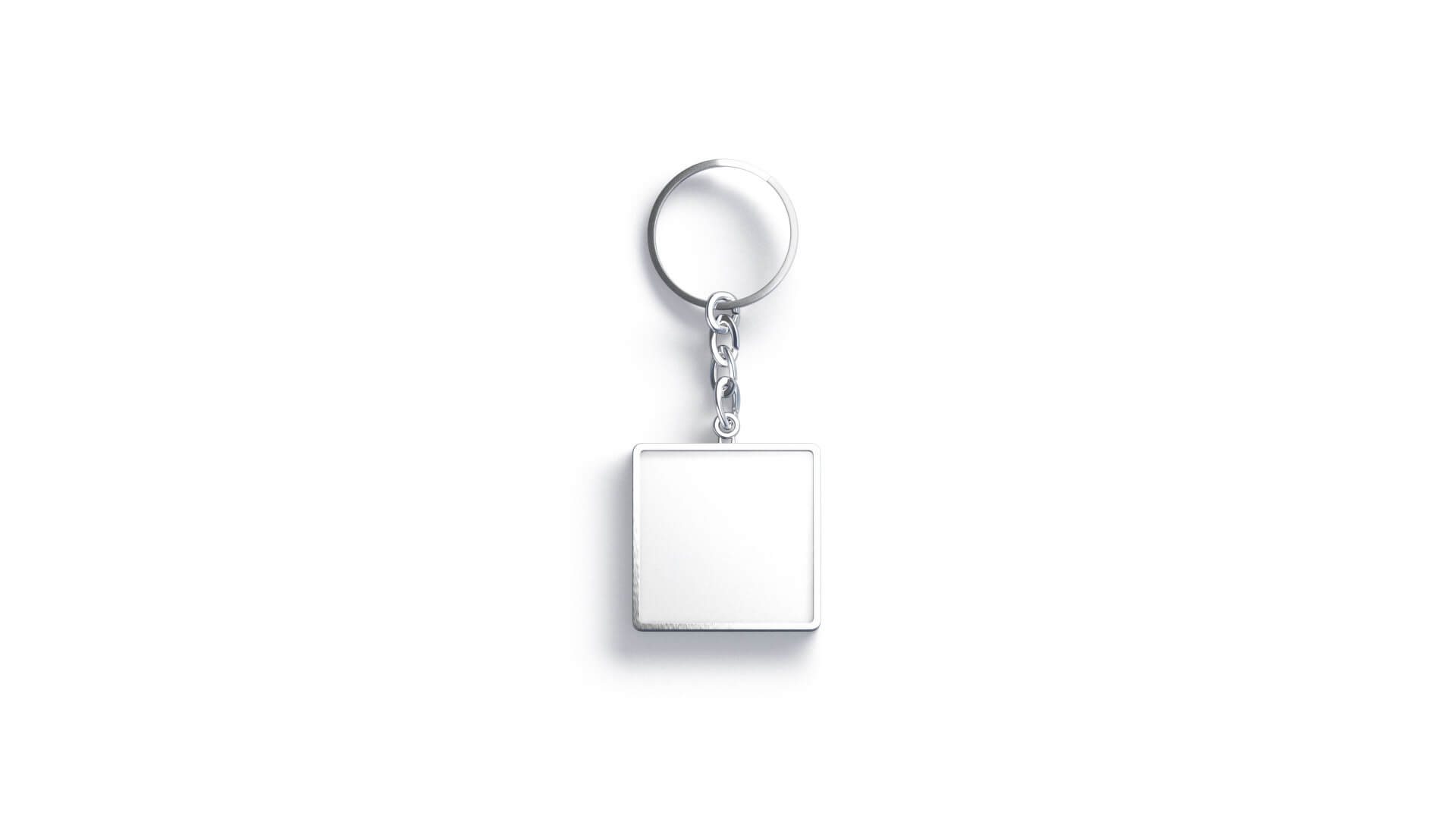 White Square Keychain - Key Tag Holder 3D Model by rebrandy