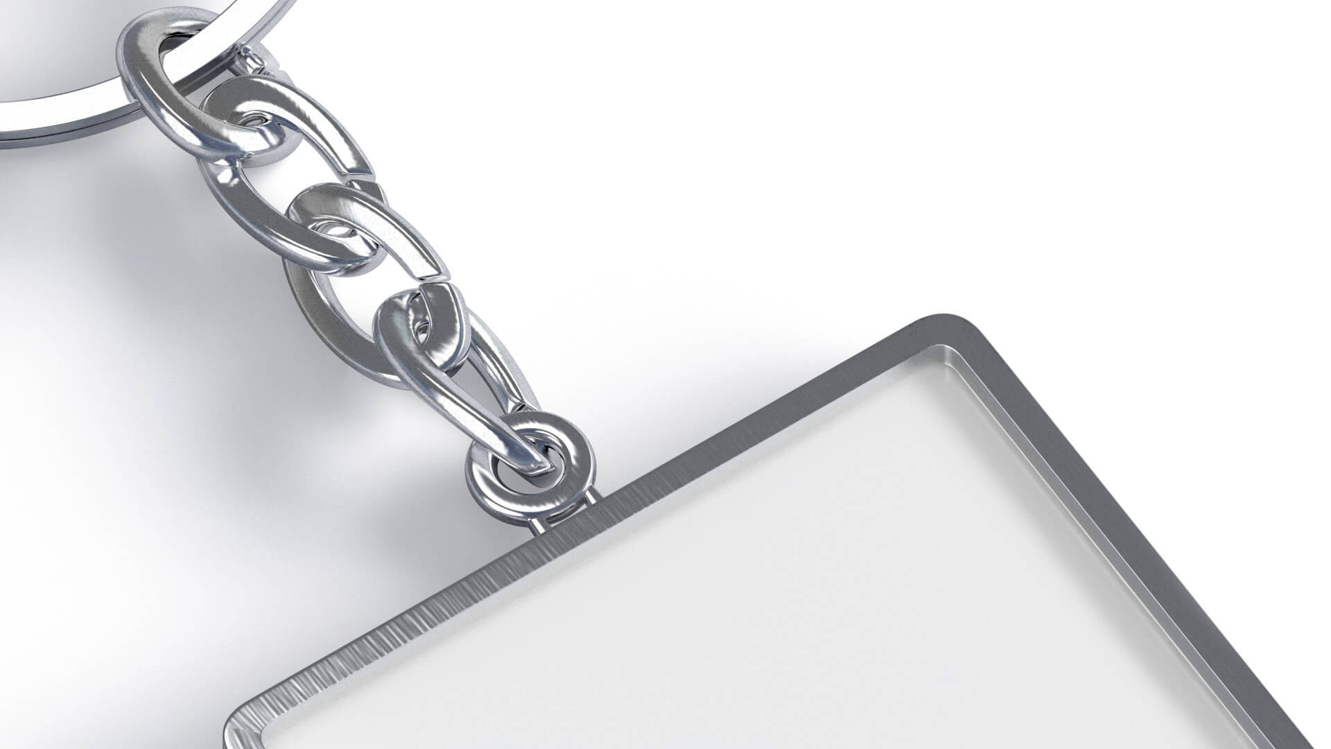 White Square Keychain - Key Tag Holder 3D Model by rebrandy