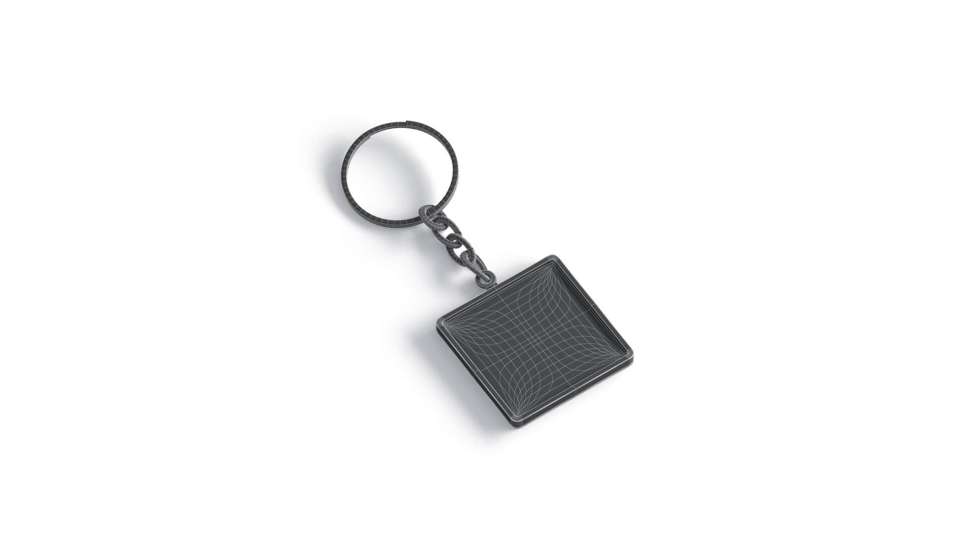 White Square Keychain - Key Tag Holder 3D Model by rebrandy