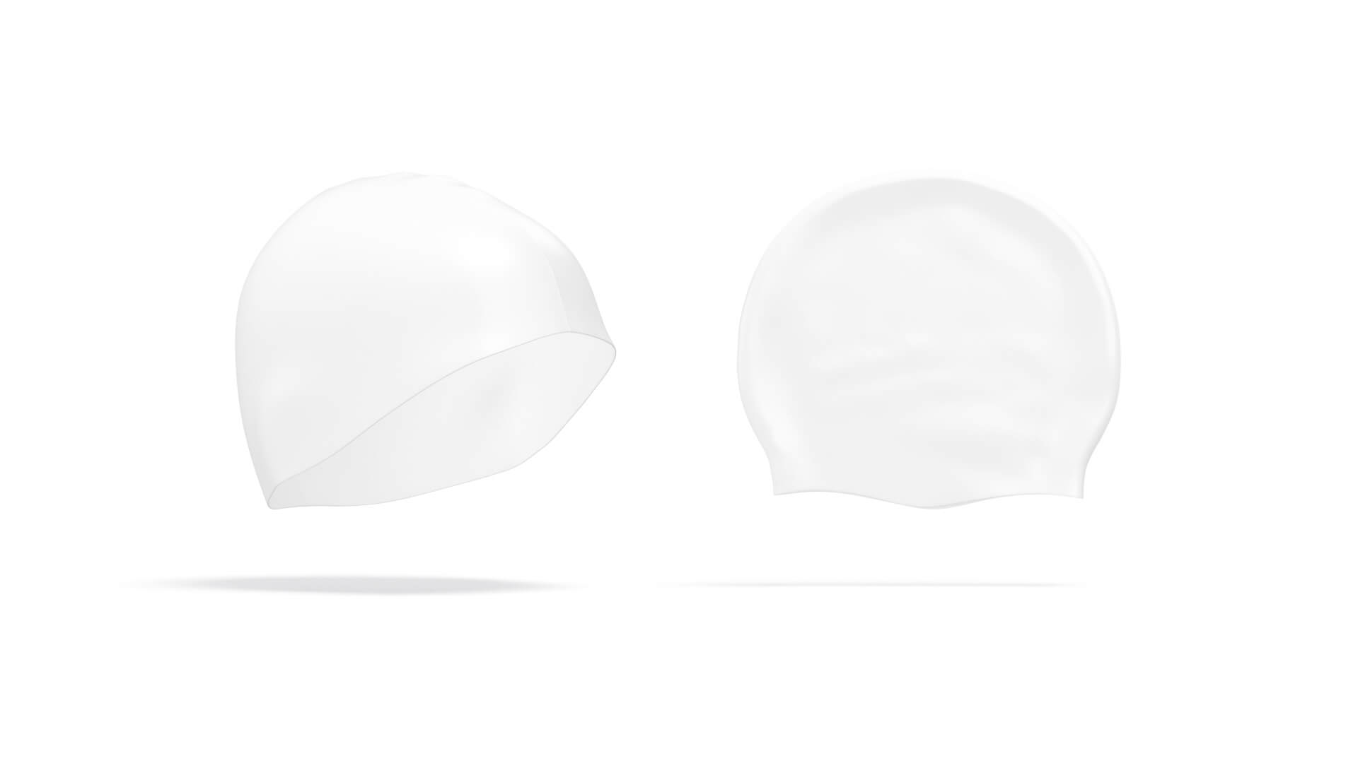 White Swim Cap Set - Sports Rubber Swimming Hat 3D Model by rebrandy