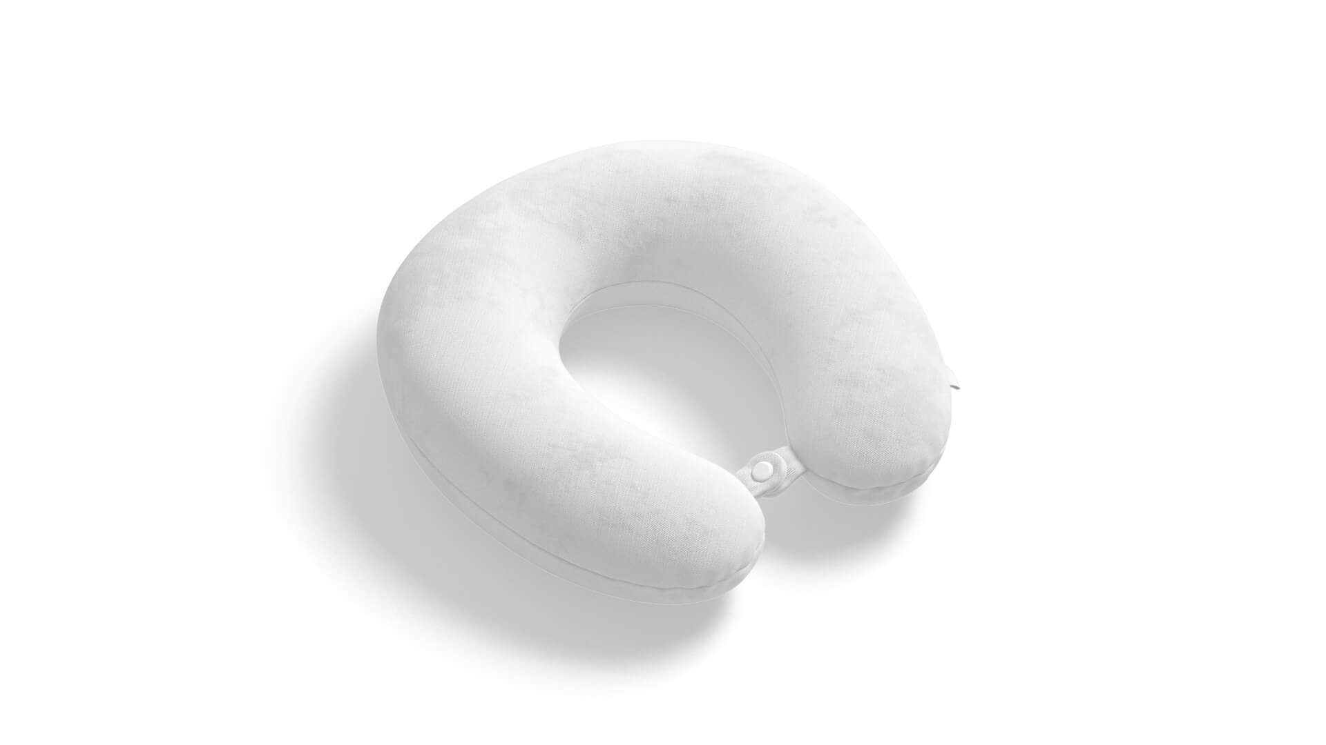 White Travel Pillow - Neck Head Support Cushion 3D Model by rebrandy