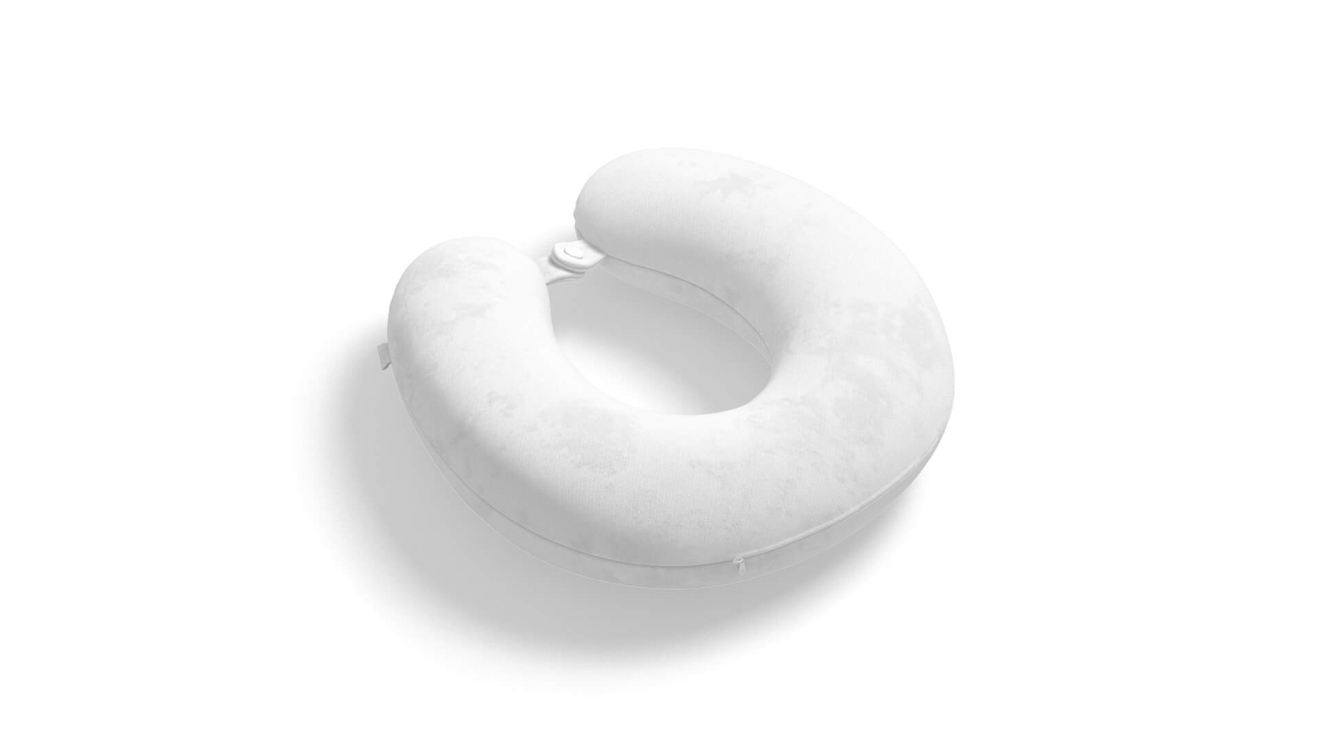 White Travel Pillow - Neck Head Support Cushion 3D Model by rebrandy