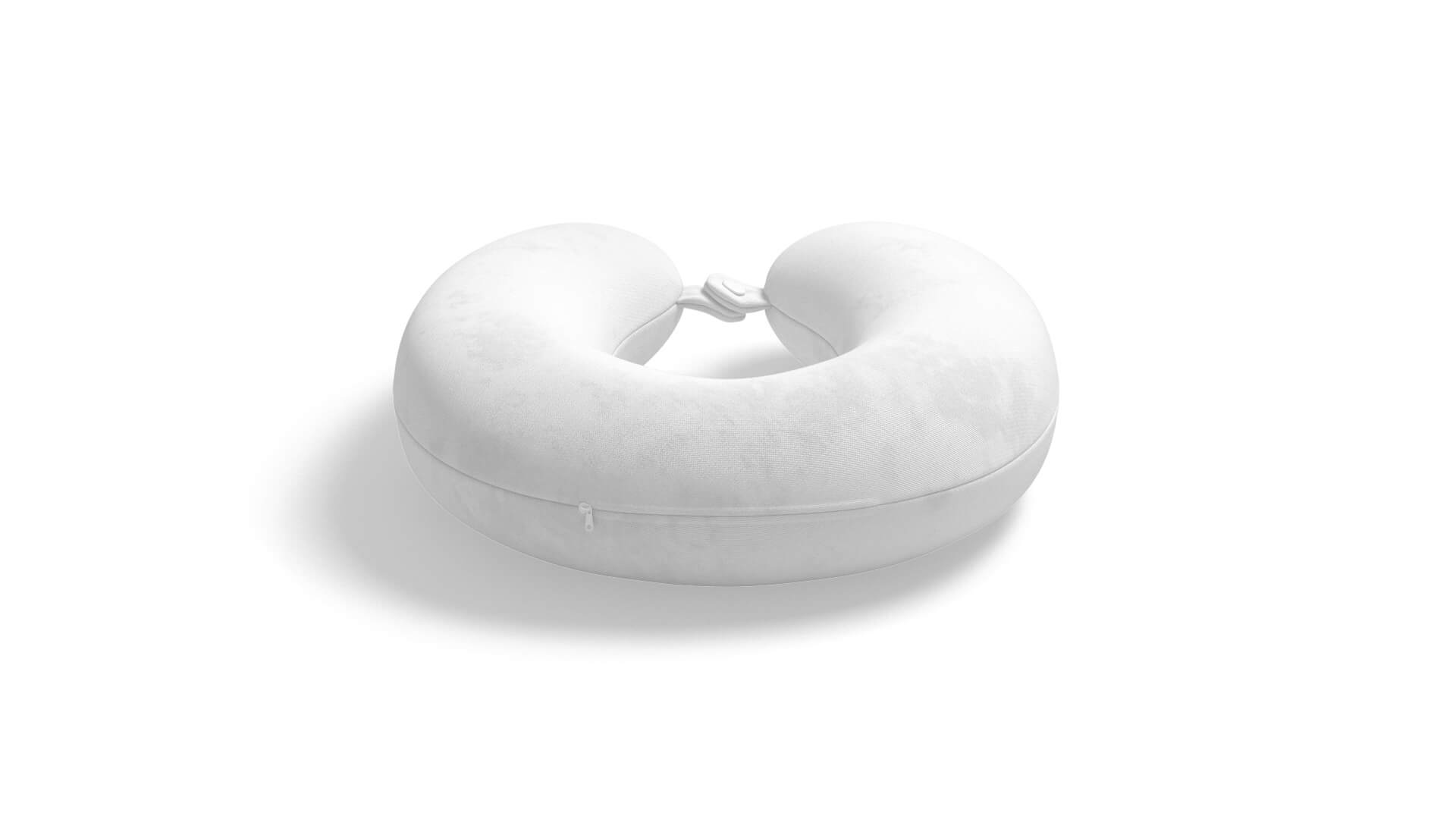 White Travel Pillow - Neck Head Support Cushion 3D Model by rebrandy