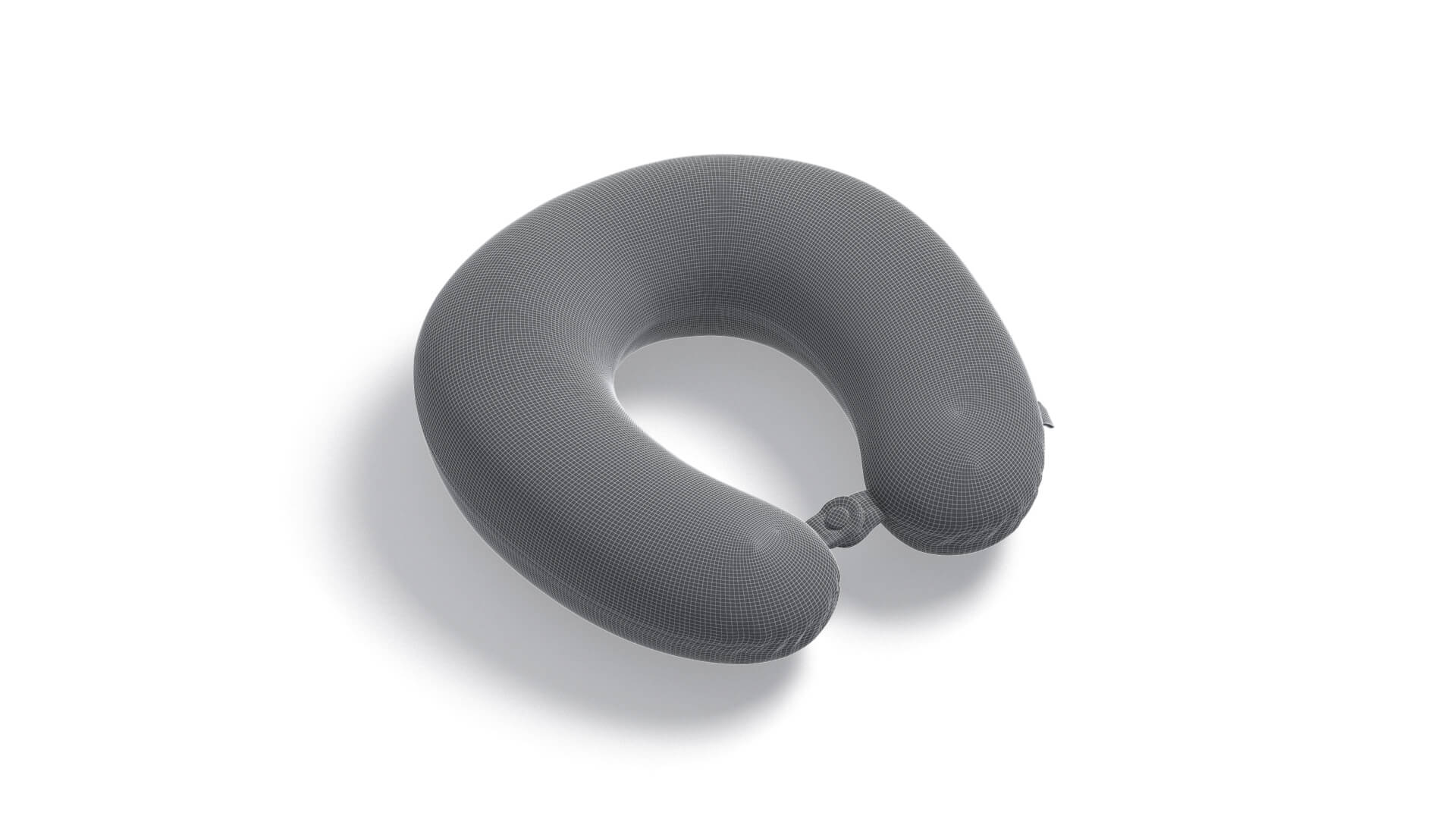 White Travel Pillow - Neck Head Support Cushion 3D Model by rebrandy