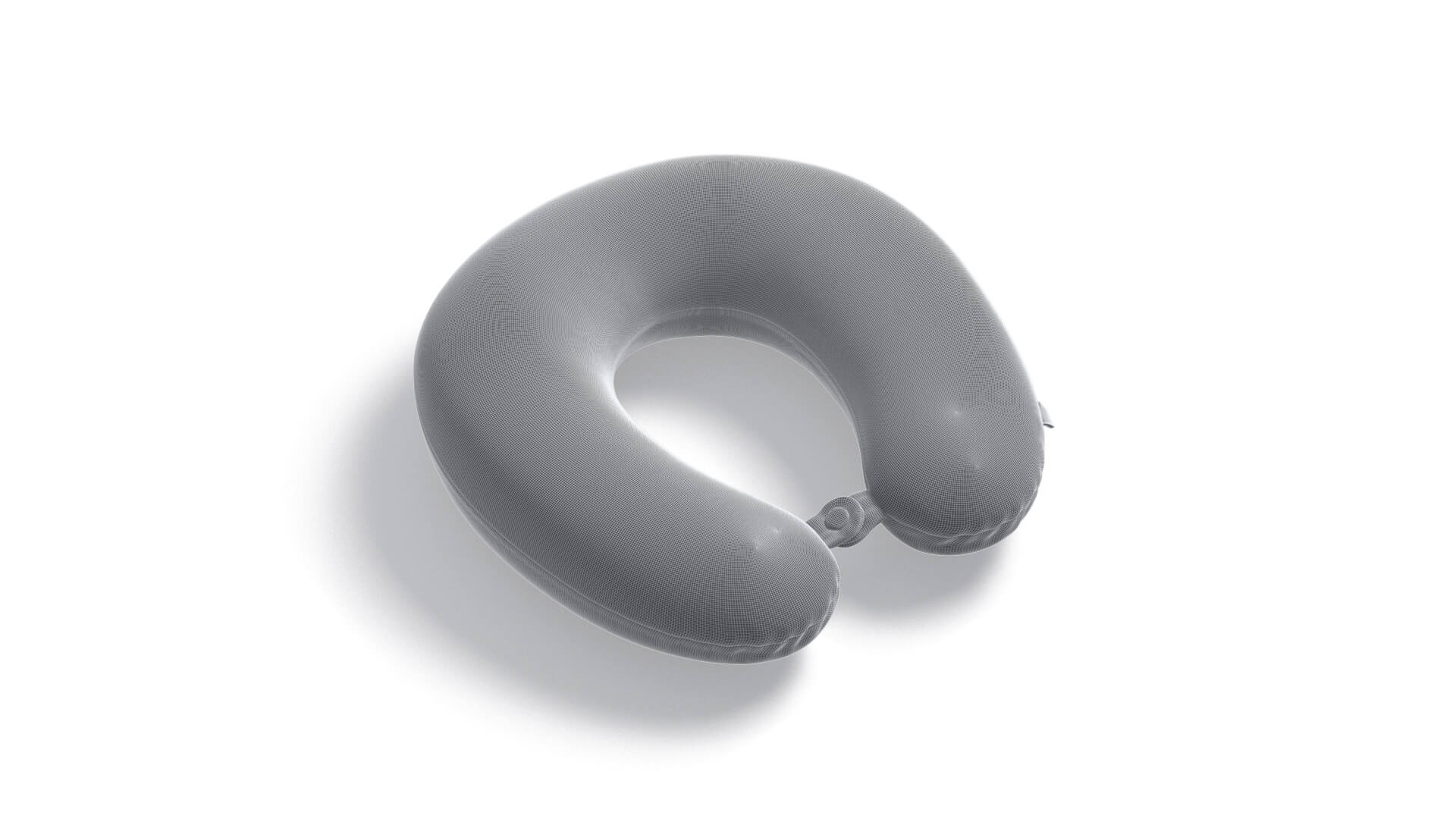 White Travel Pillow - Neck Head Support Cushion 3D Model by rebrandy