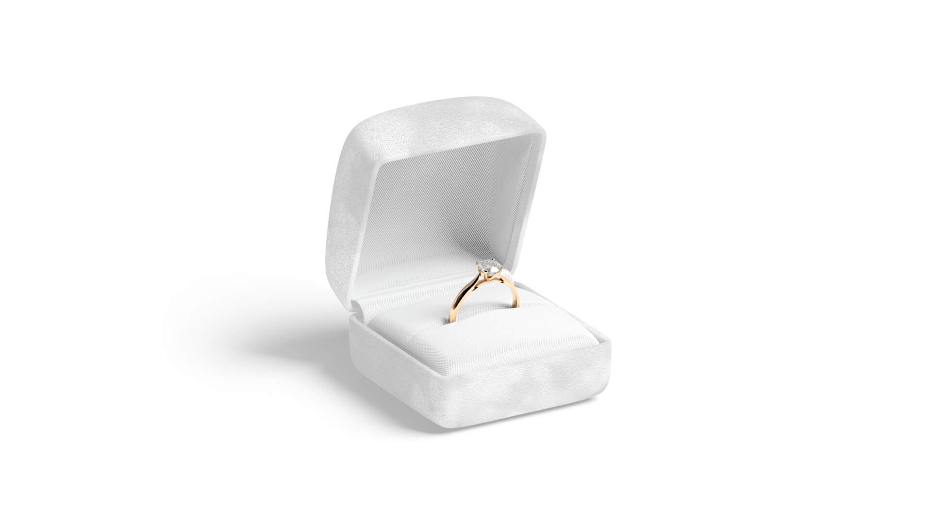 White Wedding Ring Box Set - Opened and Closed Jewelry Box 3D Model by ...
