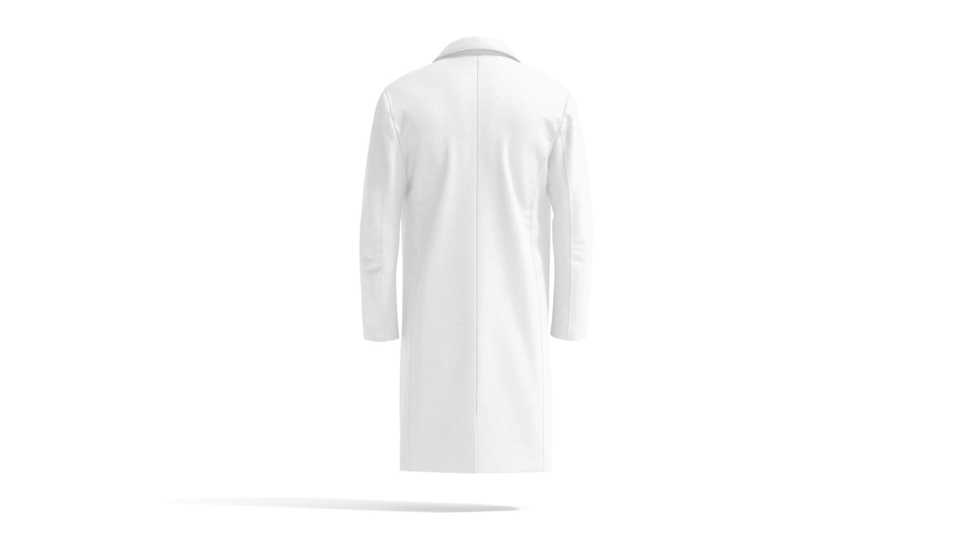 White Wool Coat - Casual Men's Outercoat Jacket 3D Model by rebrandy