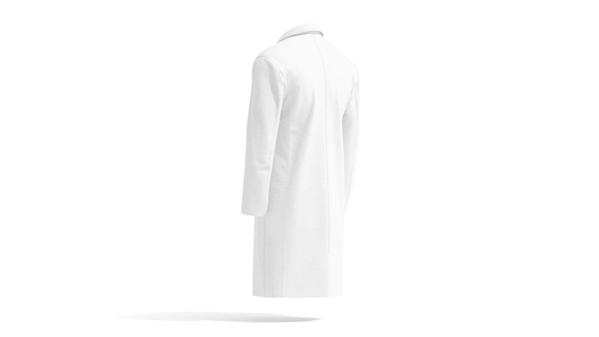 White Wool Coat - Casual Men's Outercoat Jacket 3D Model by rebrandy