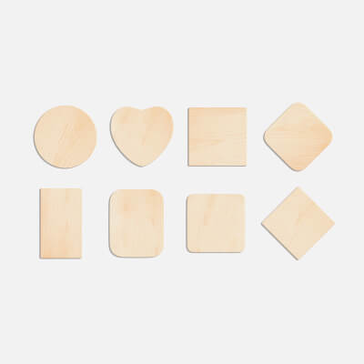 Wood Plate 8 Types - Round Square Rhombus Rectangle Board 3D Model by ...