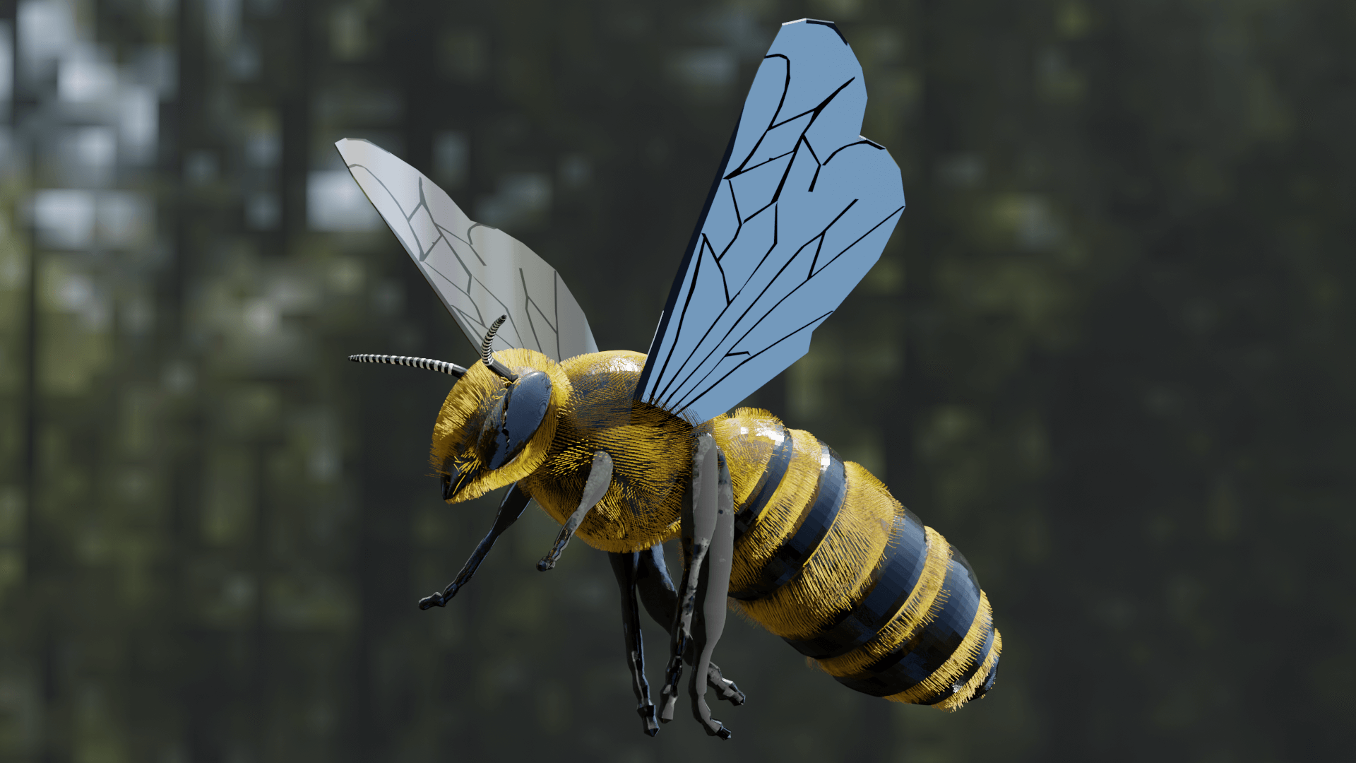 Honey bee 3D Render, Digital Art by Red_xamurai