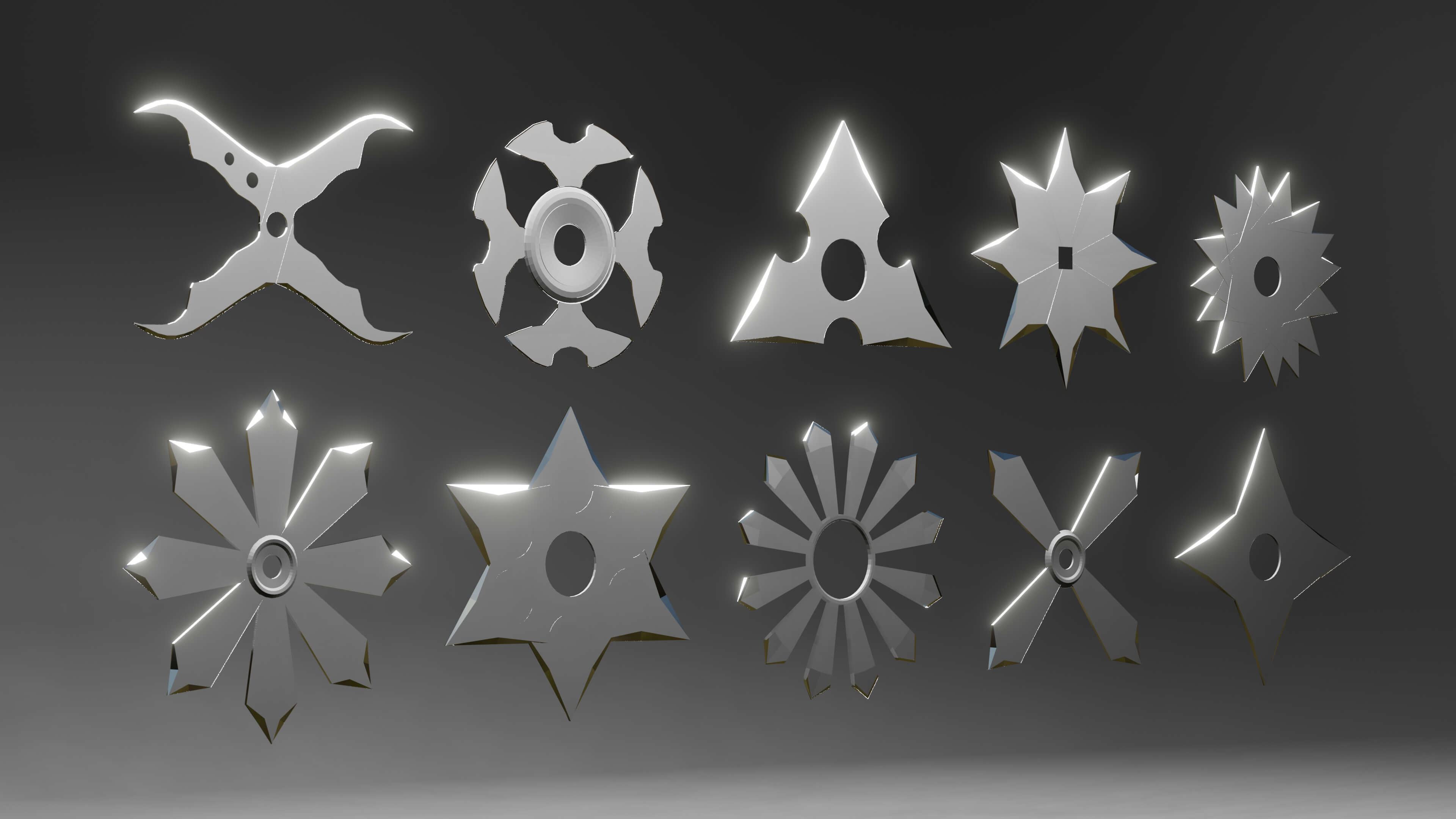 Shuriken Set of 10 - 3D Model by Red_xamurai