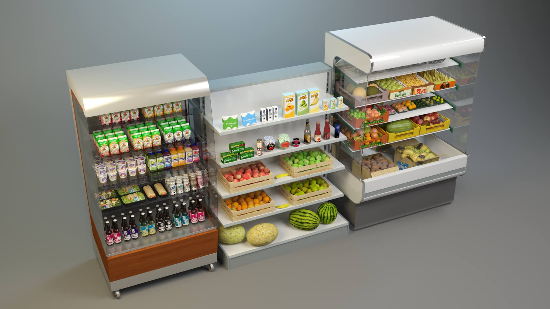 Grocery Display - 3D Model by Redbunny