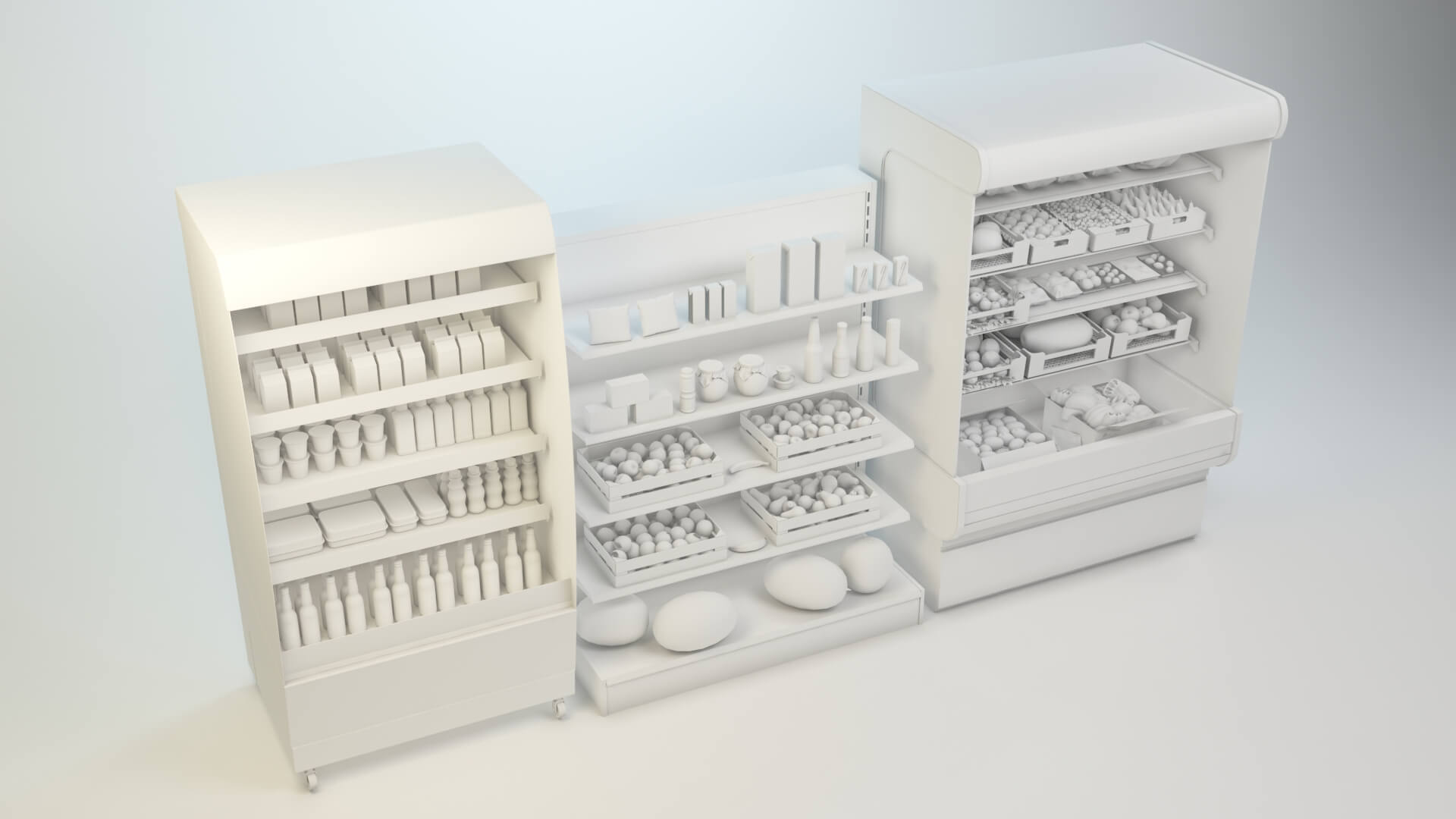 Grocery Display - 3D Model by Redbunny