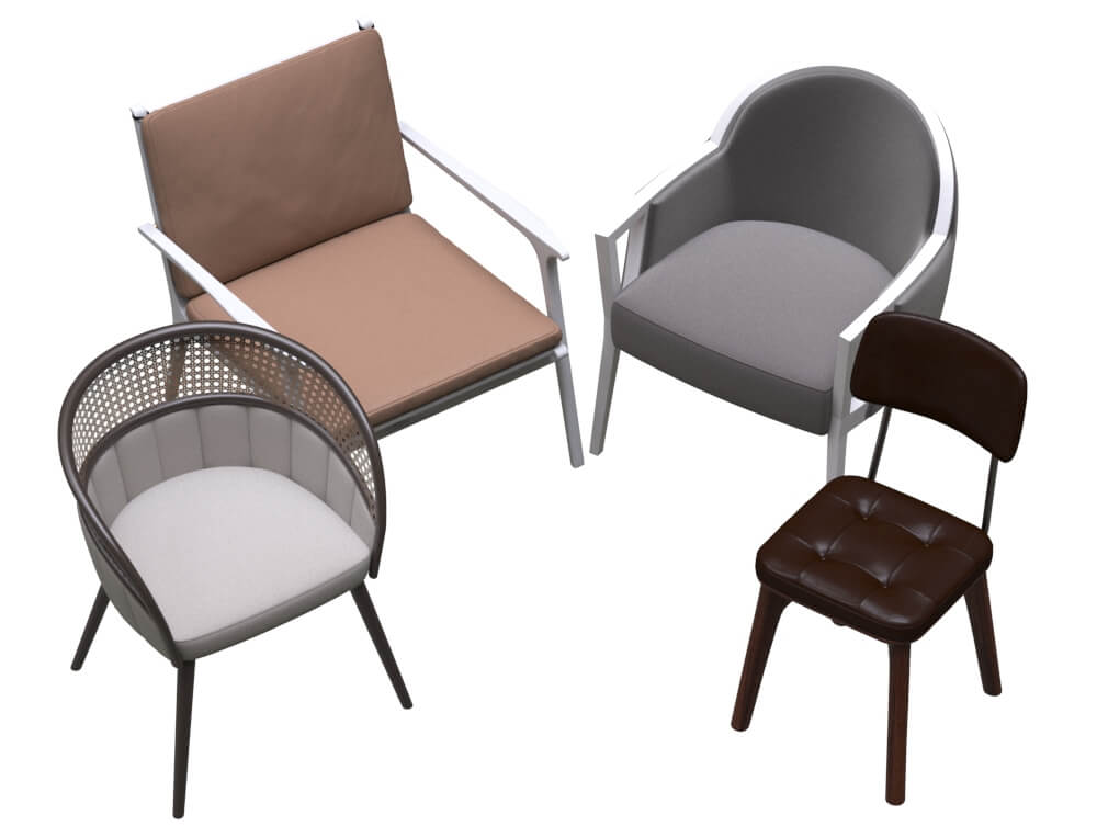 Home Chair Pack 03 - 3D Model by Redbunny