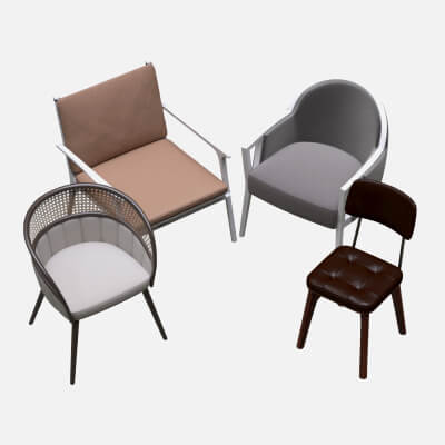 Home Chair Pack 03 - 3D Model by Redbunny