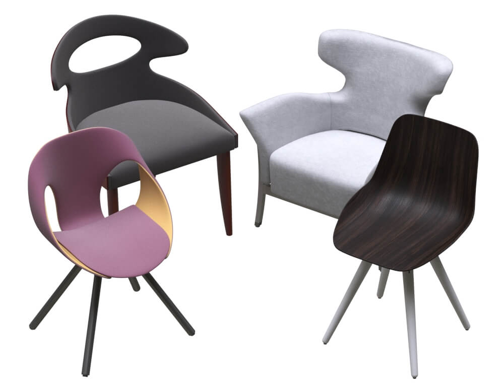 Home Chair Pack 04 - 3D Model by Redbunny