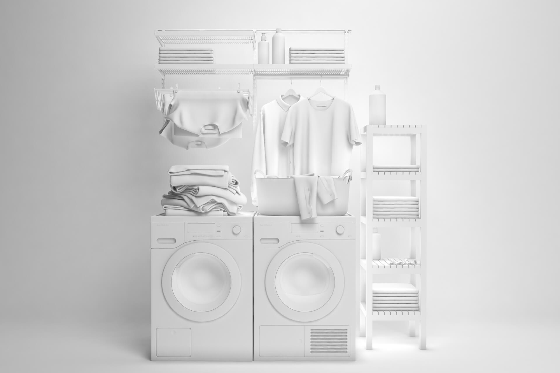 Laundry Room Shelves - 3D Model by Redbunny