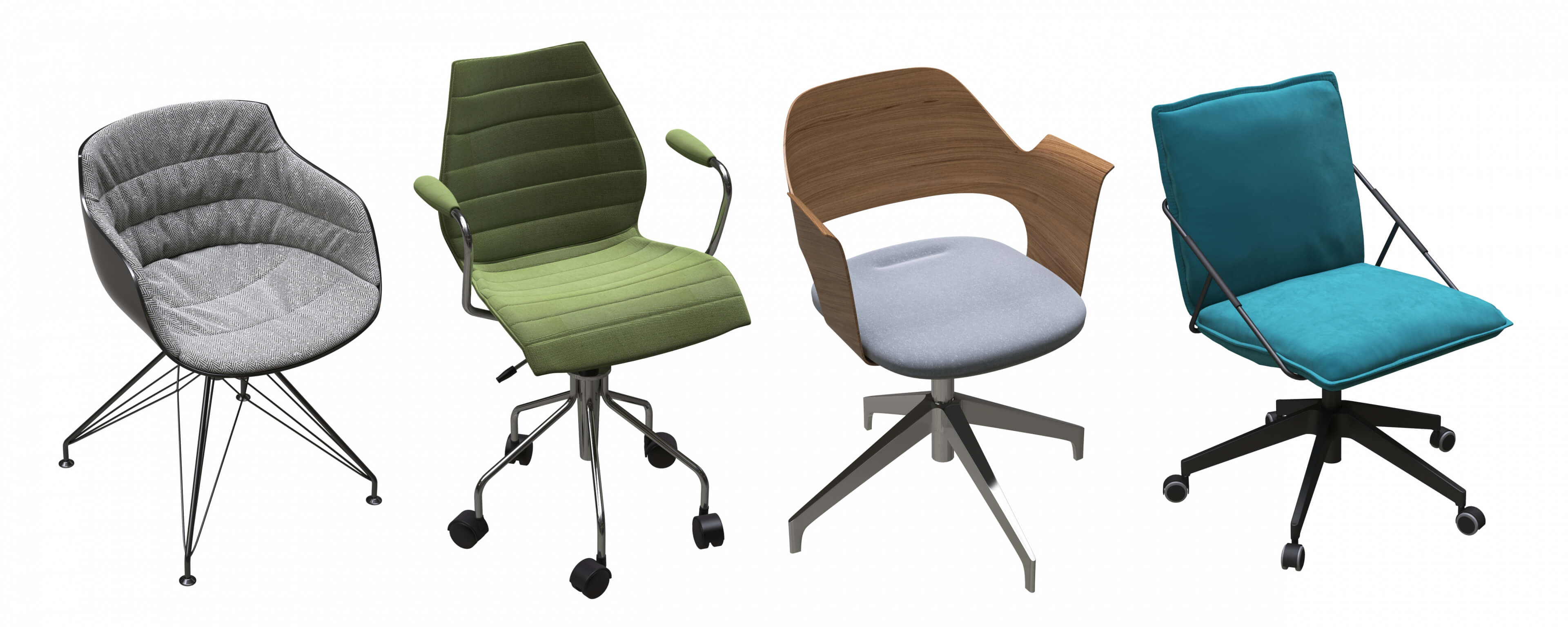 Office Chair Pack 08 - 3D Model by Redbunny