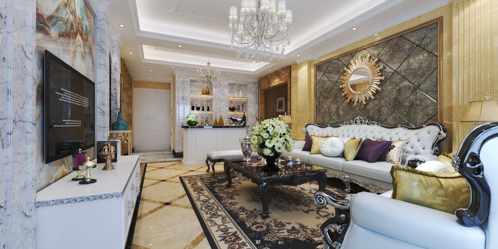 Parlor Modern Living Room 01 - 3D Model by Redbunny