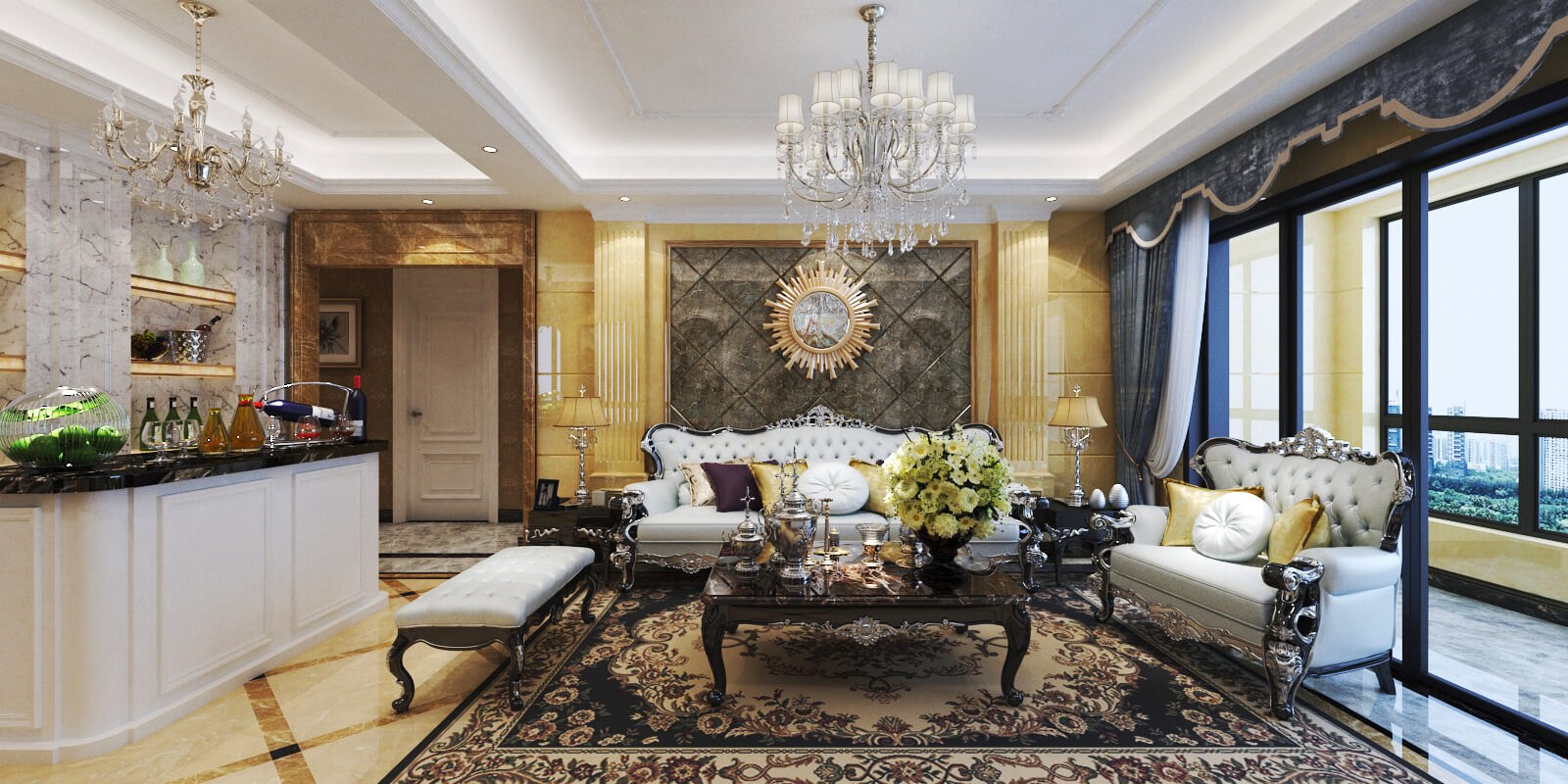 Parlor Modern Living Room 01 - 3D Model by Redbunny