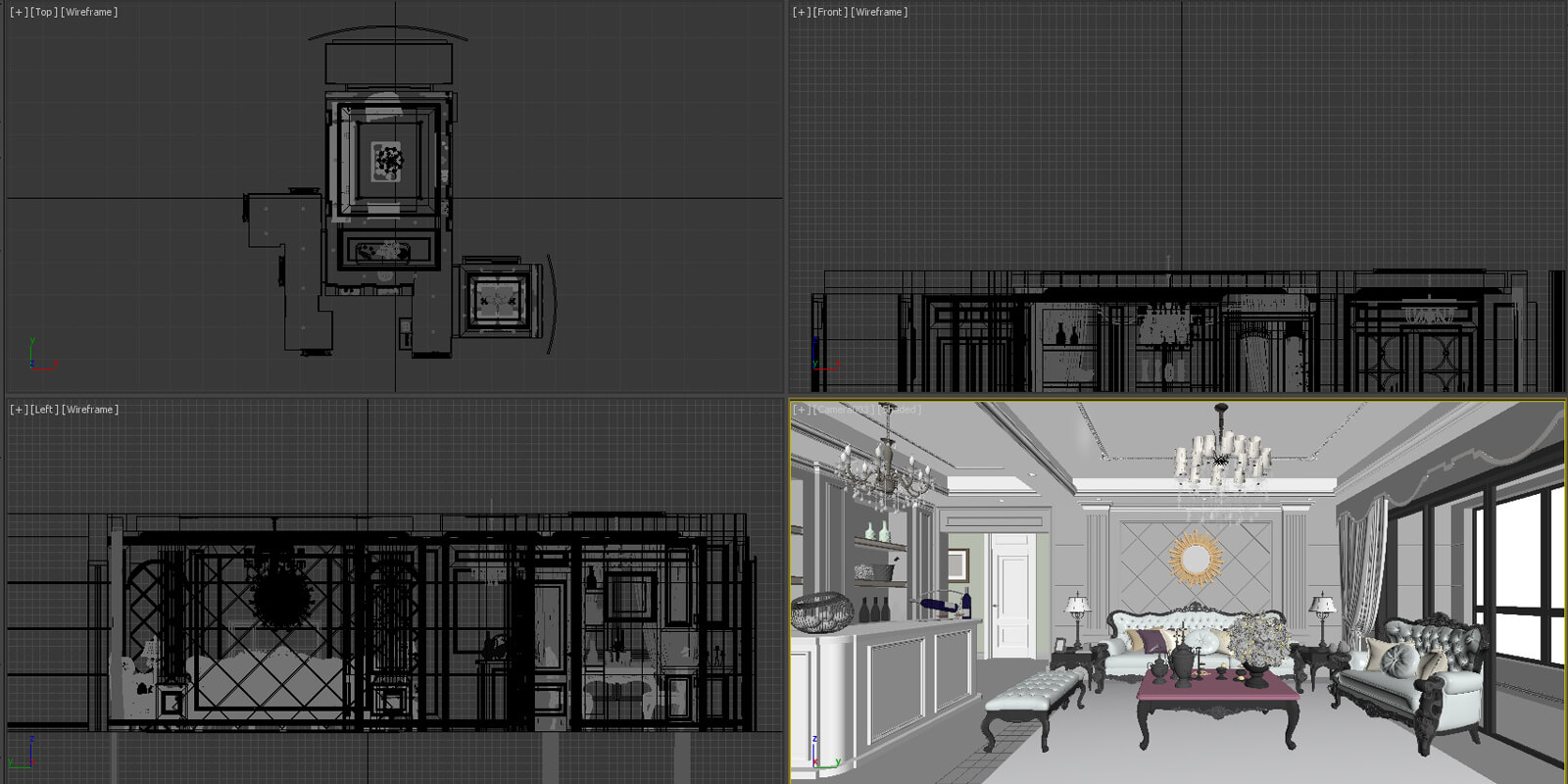Parlor Modern Living Room 01 - 3D Model by Redbunny
