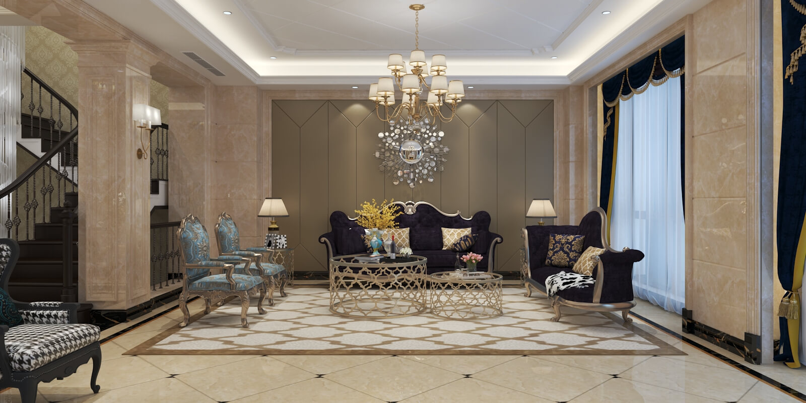 Parlor Modern Living Room 02 - 3D Model by Redbunny