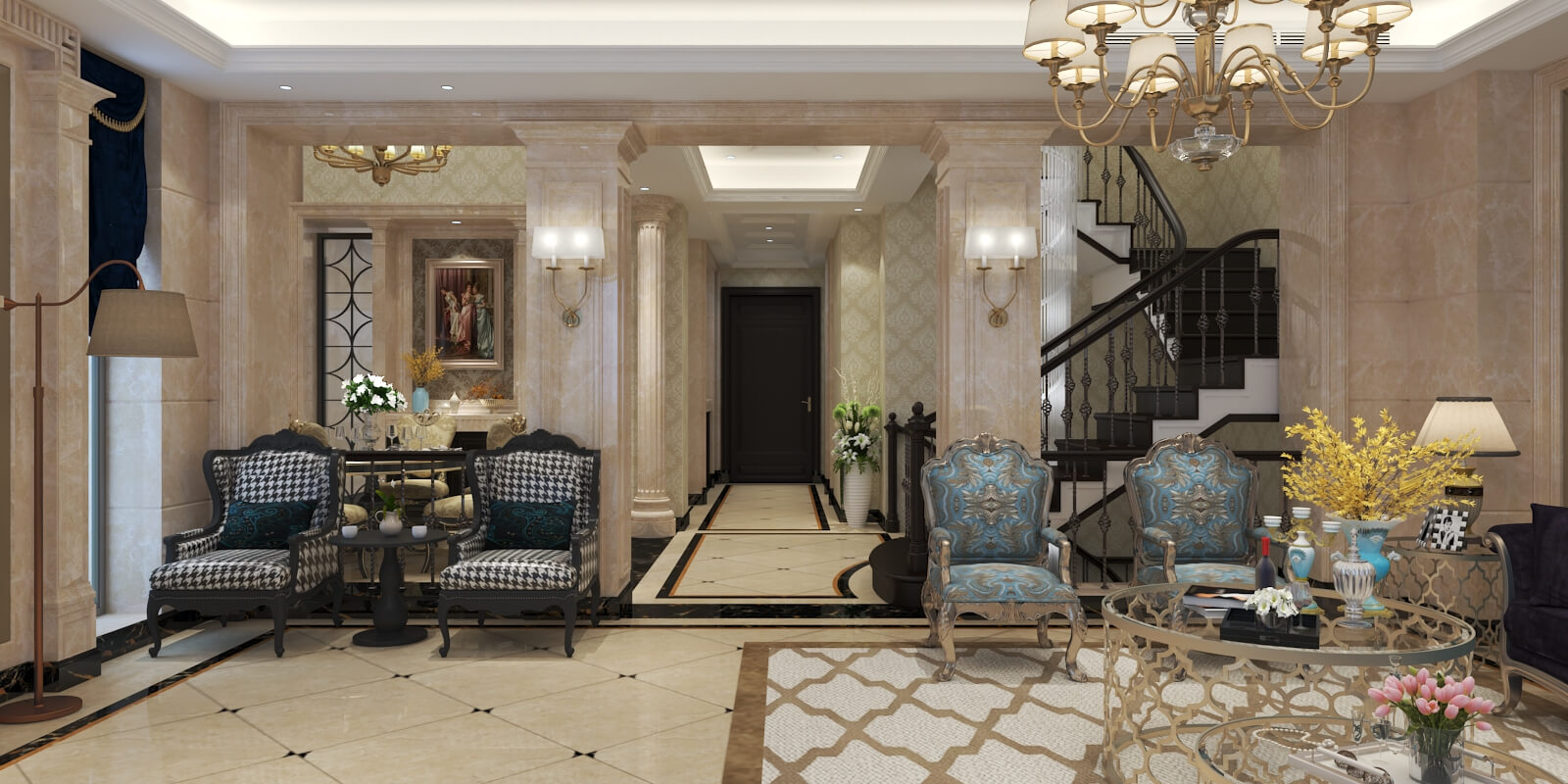 Parlor Modern Living Room 02 - 3D Model by Redbunny