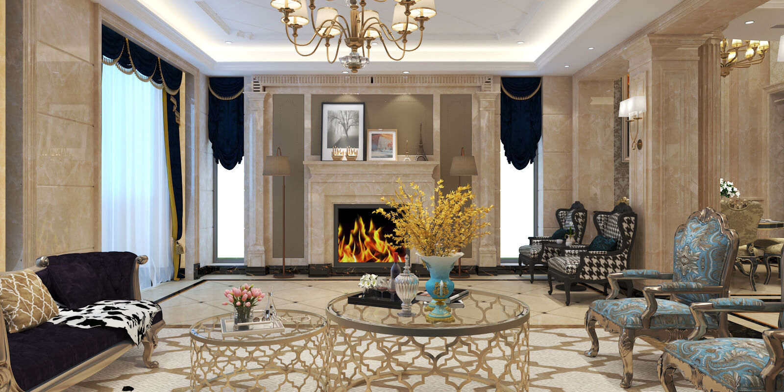 Parlor Modern Living Room 02 - 3D Model by Redbunny