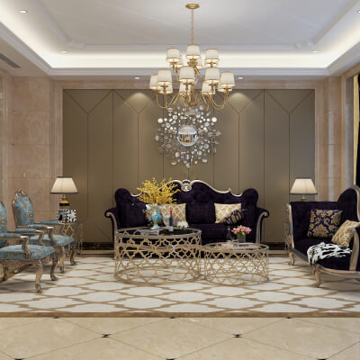 Parlor Modern Living Room 02 - 3D Model by Redbunny