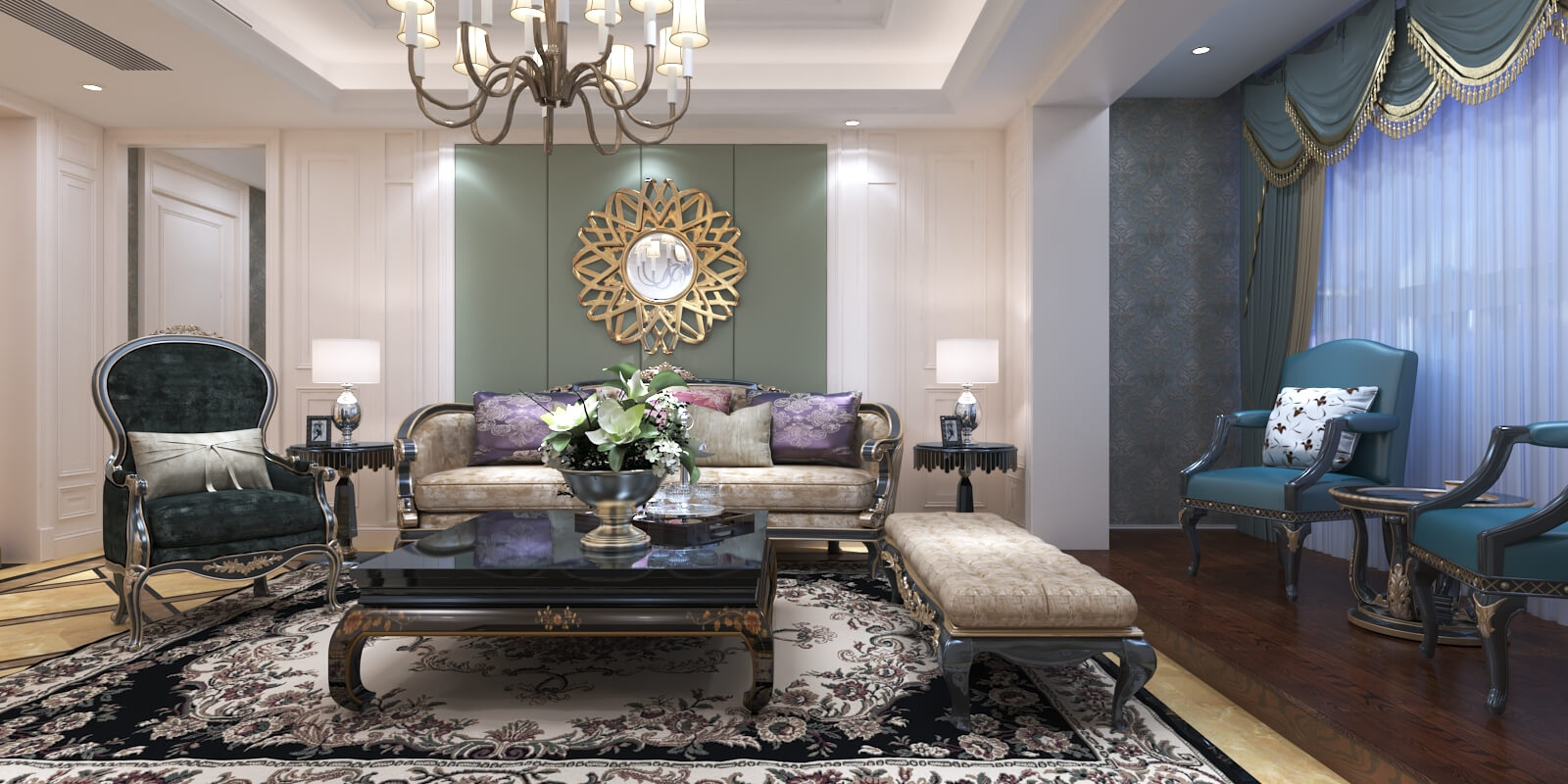 Parlor Modern Living Room 03 - 3D Model by Redbunny