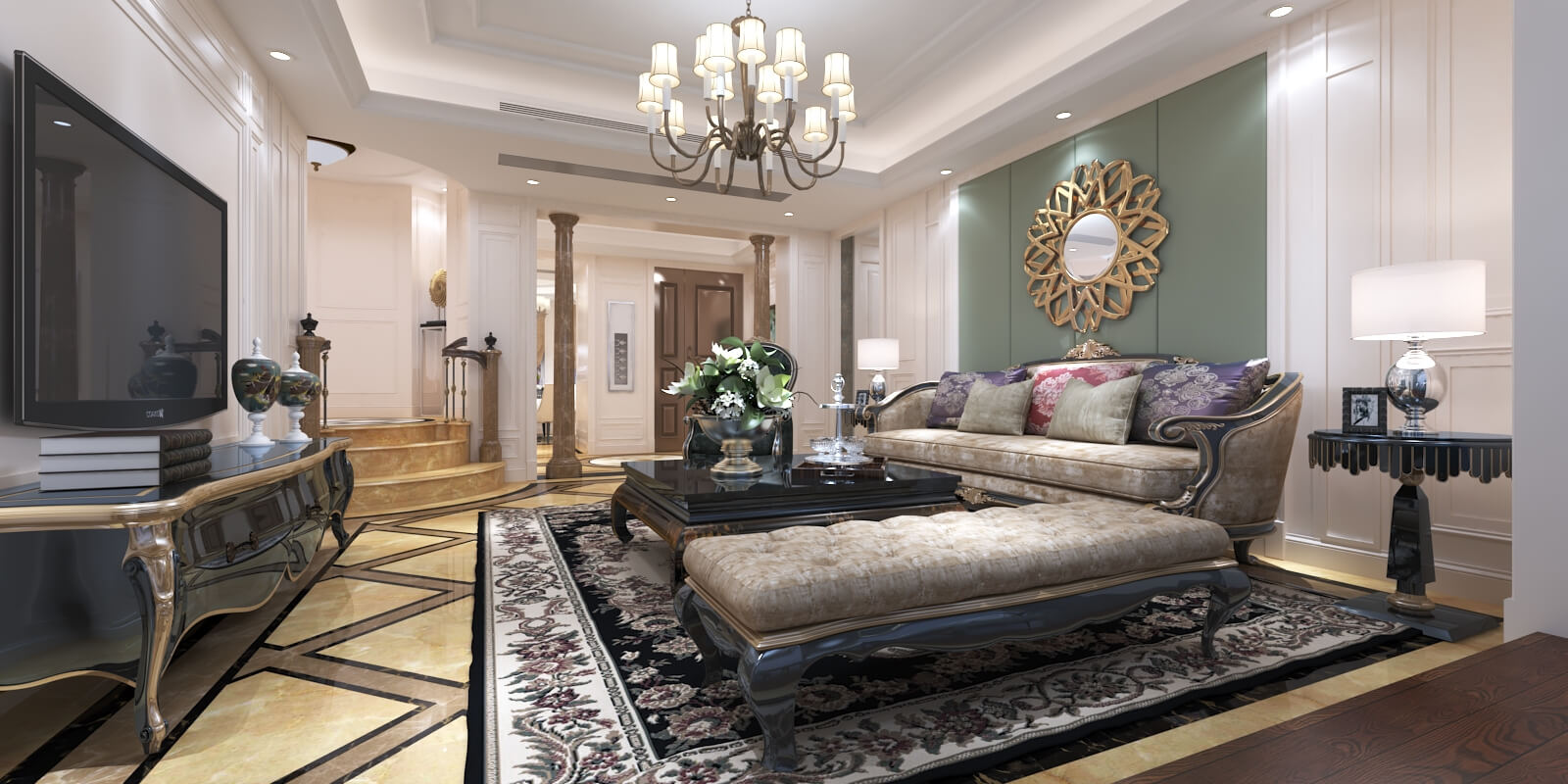 Parlor Modern Living Room 03 - 3D Model by Redbunny