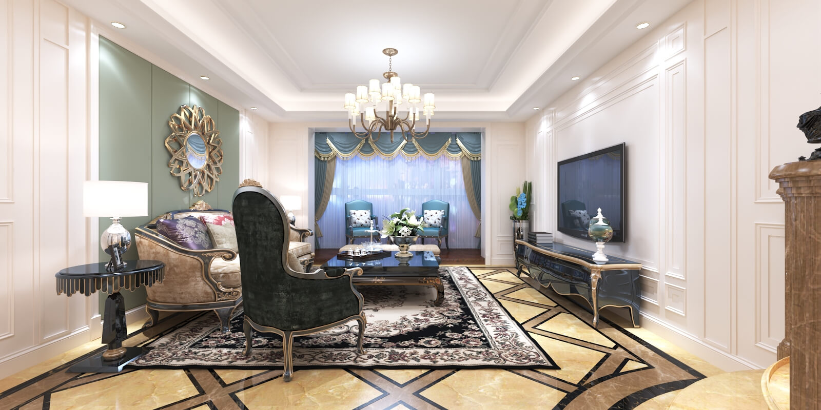 Parlor Modern Living Room 03 - 3D Model by Redbunny