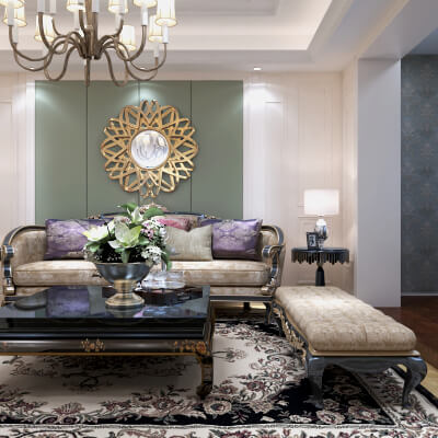 Parlor Modern Living Room 03 - 3D Model by Redbunny
