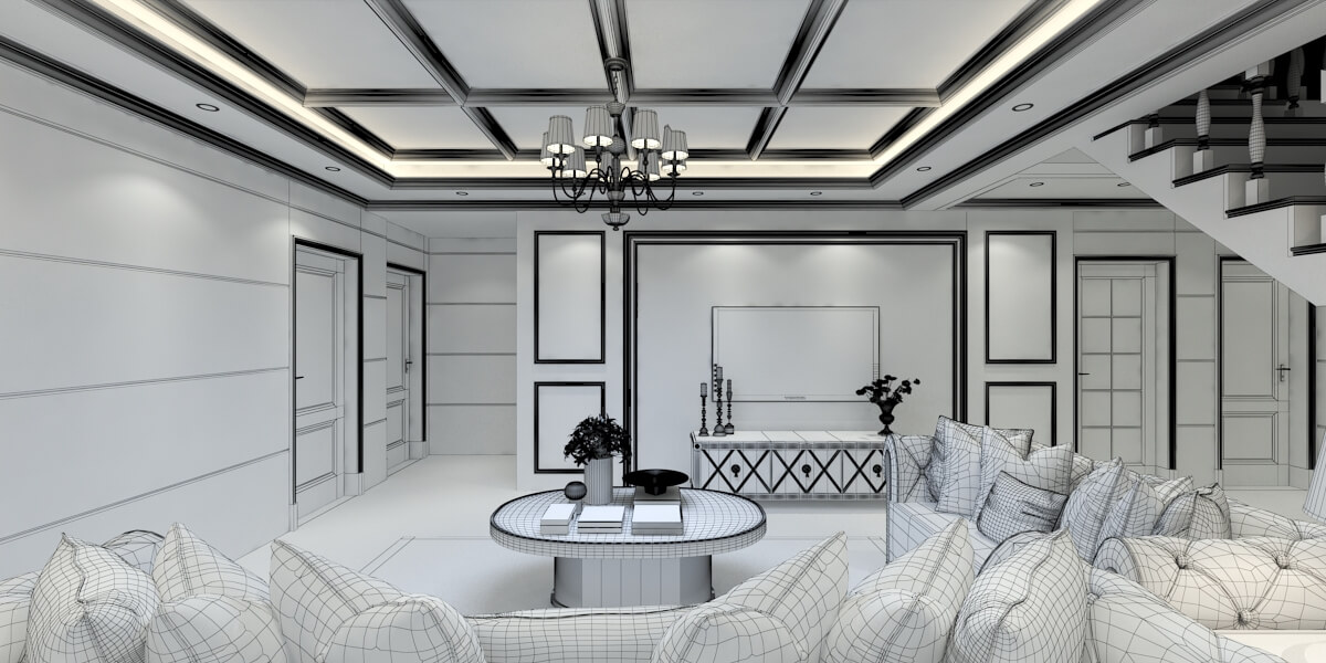 Parlor Modern Living Room 04 - 3D Model by Redbunny