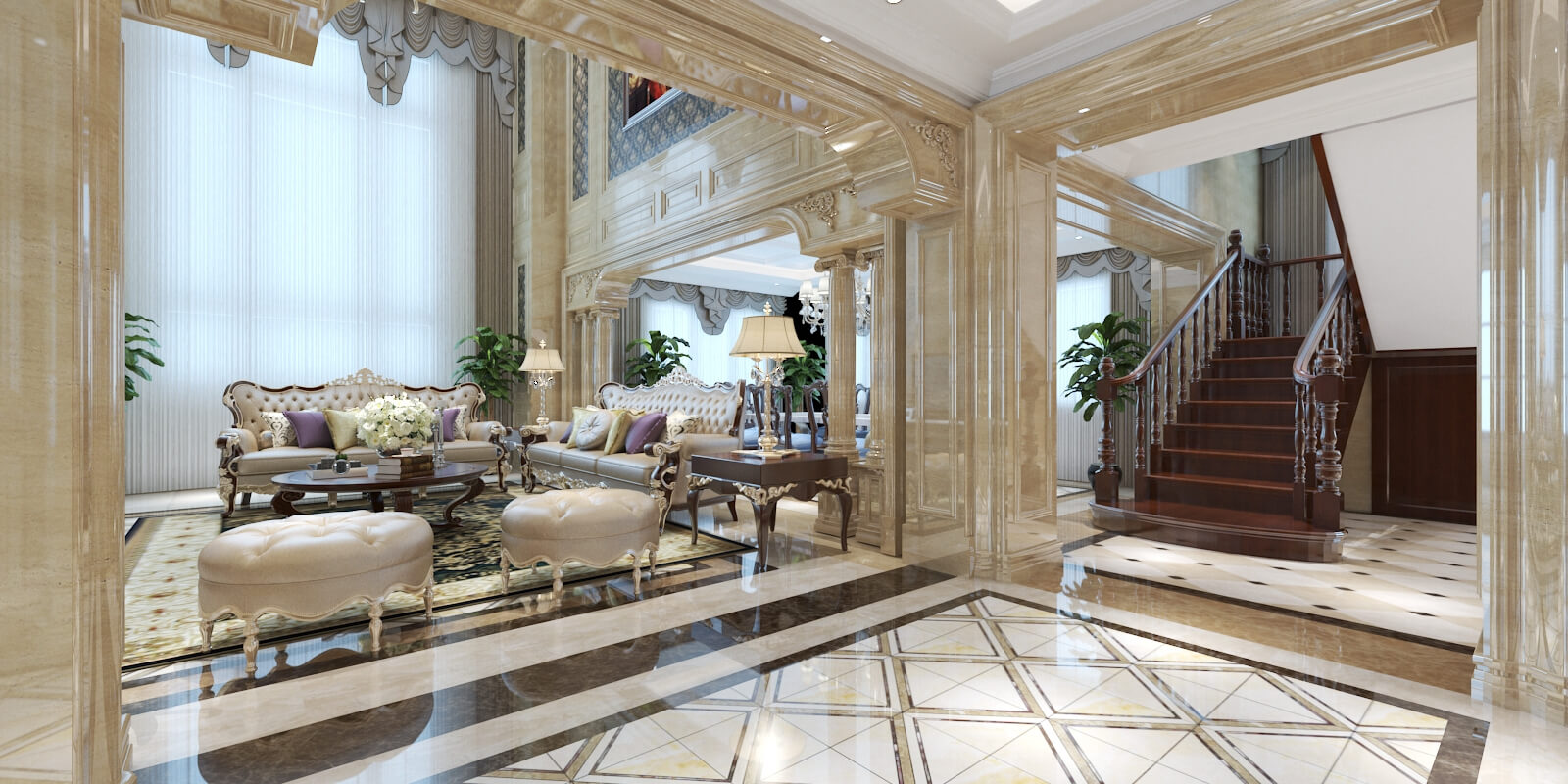 Parlor Modern Living Room 05 - 3D Model by Redbunny