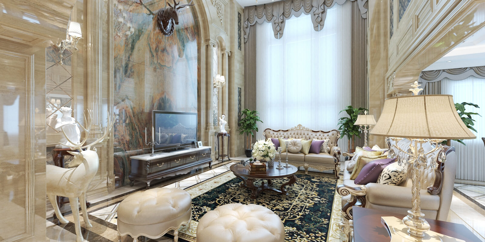 Parlor Modern Living Room 05 - 3D Model by Redbunny