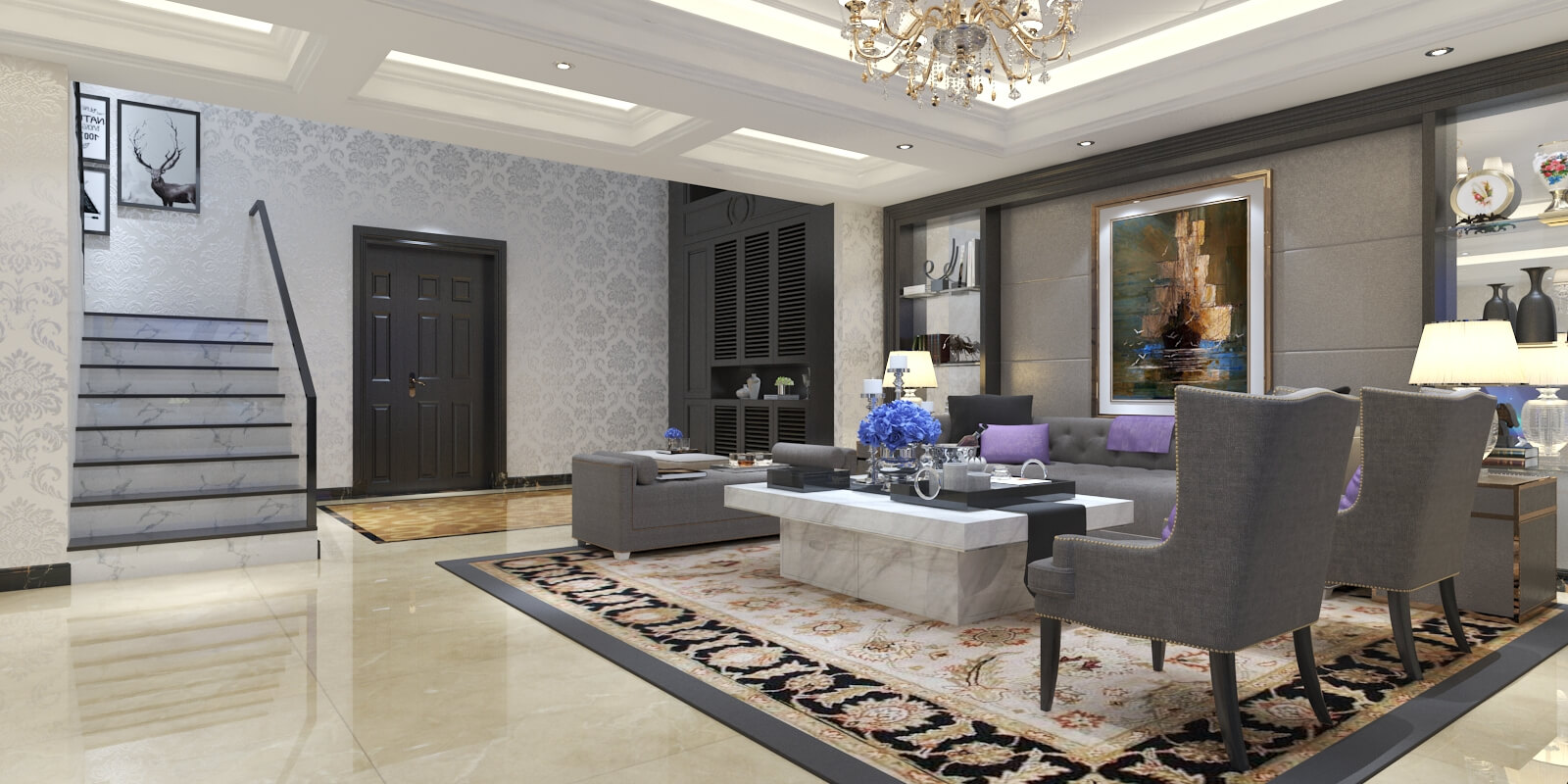 Parlor Modern Living Room 06 - 3D Model by Redbunny