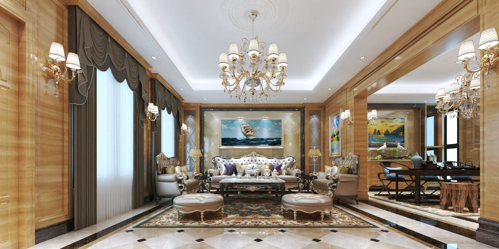 Parlor Modern Living Room 07 - 3D Model by Redbunny