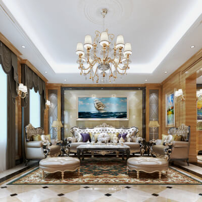 Parlor Modern Living Room 07 - 3D Model by Redbunny