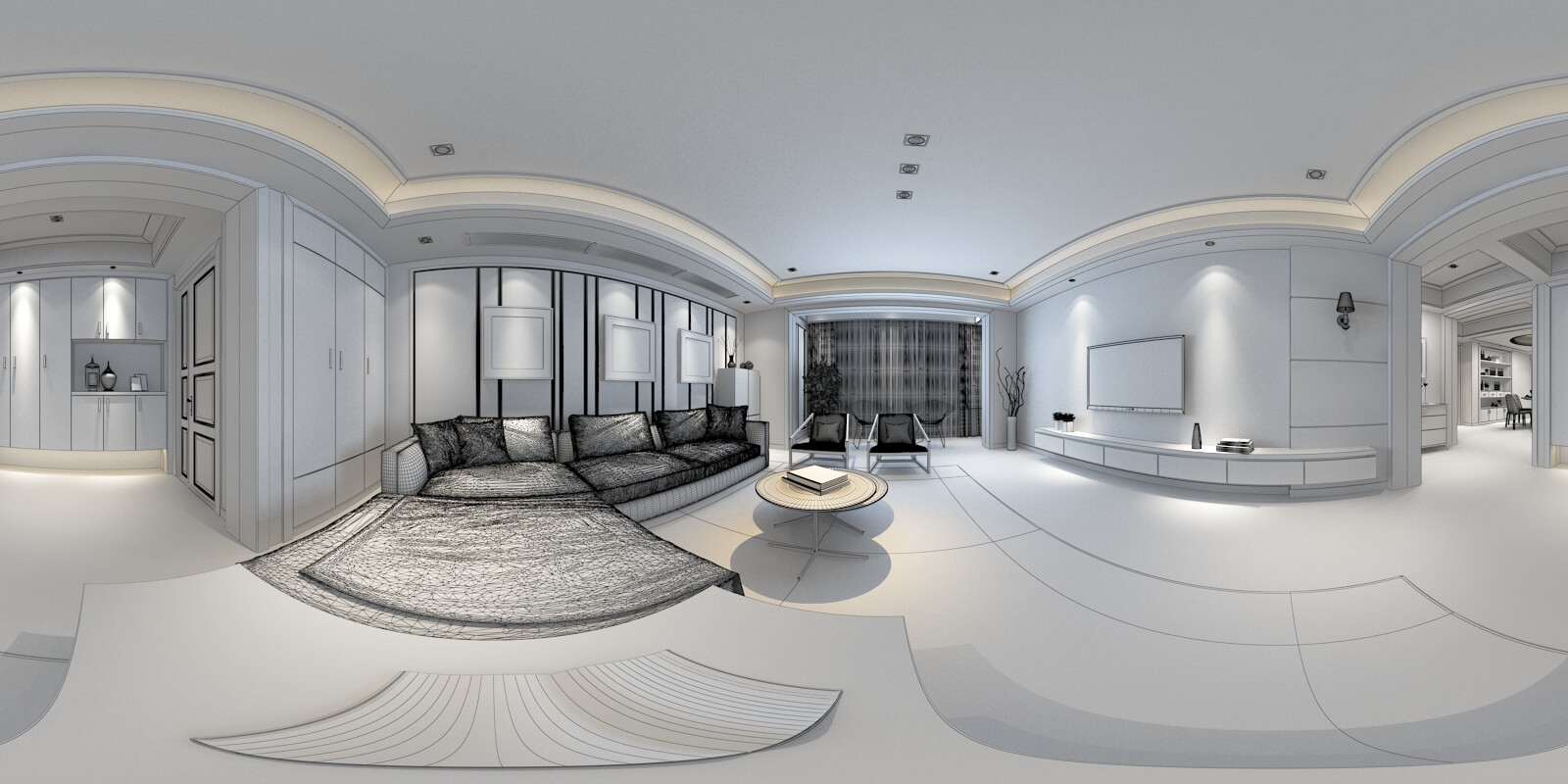 Parlor Modern Living Room 10 - 3D Model by Redbunny