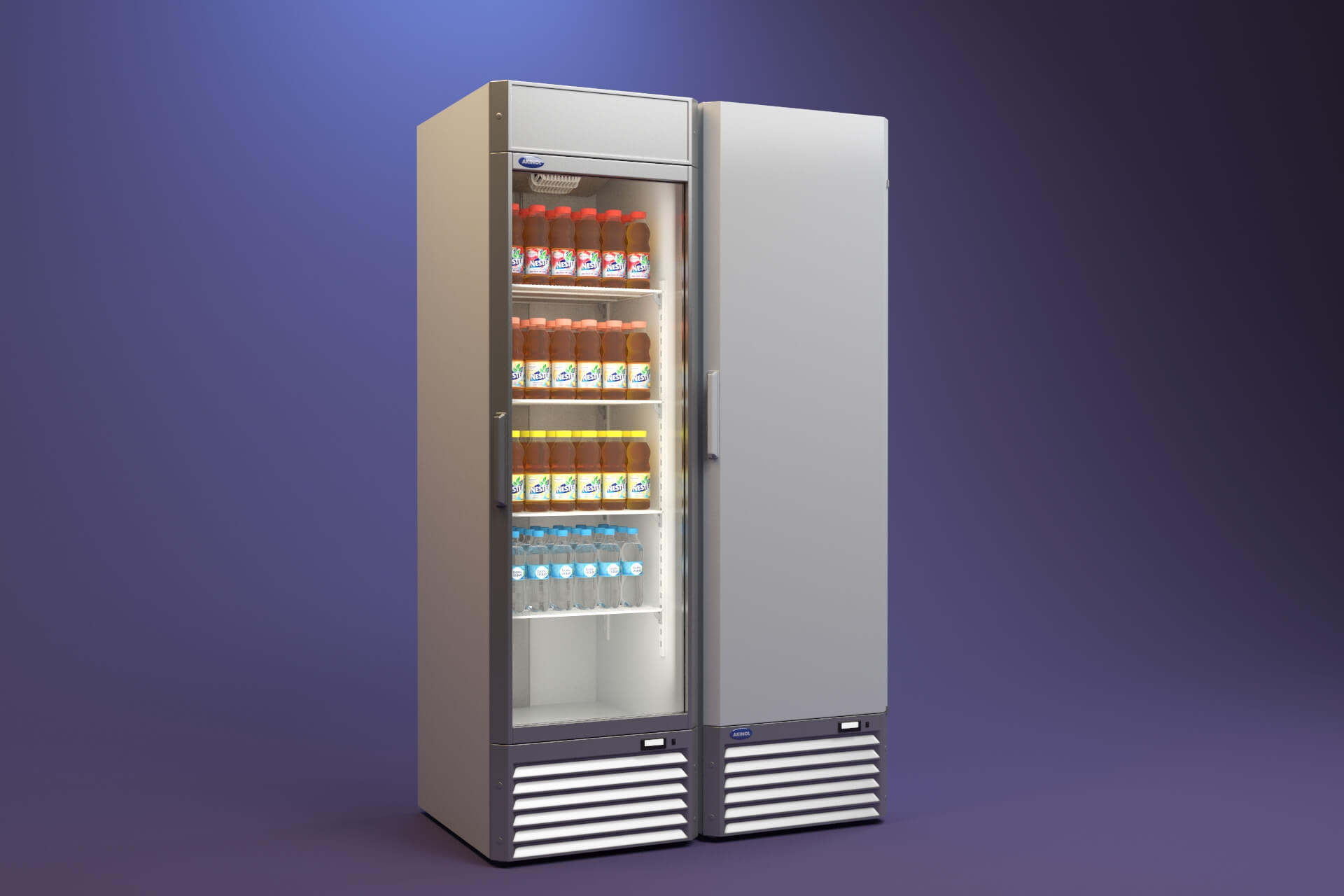 Refrigerated Display Case With Drinks - 3D Model by Redbunny