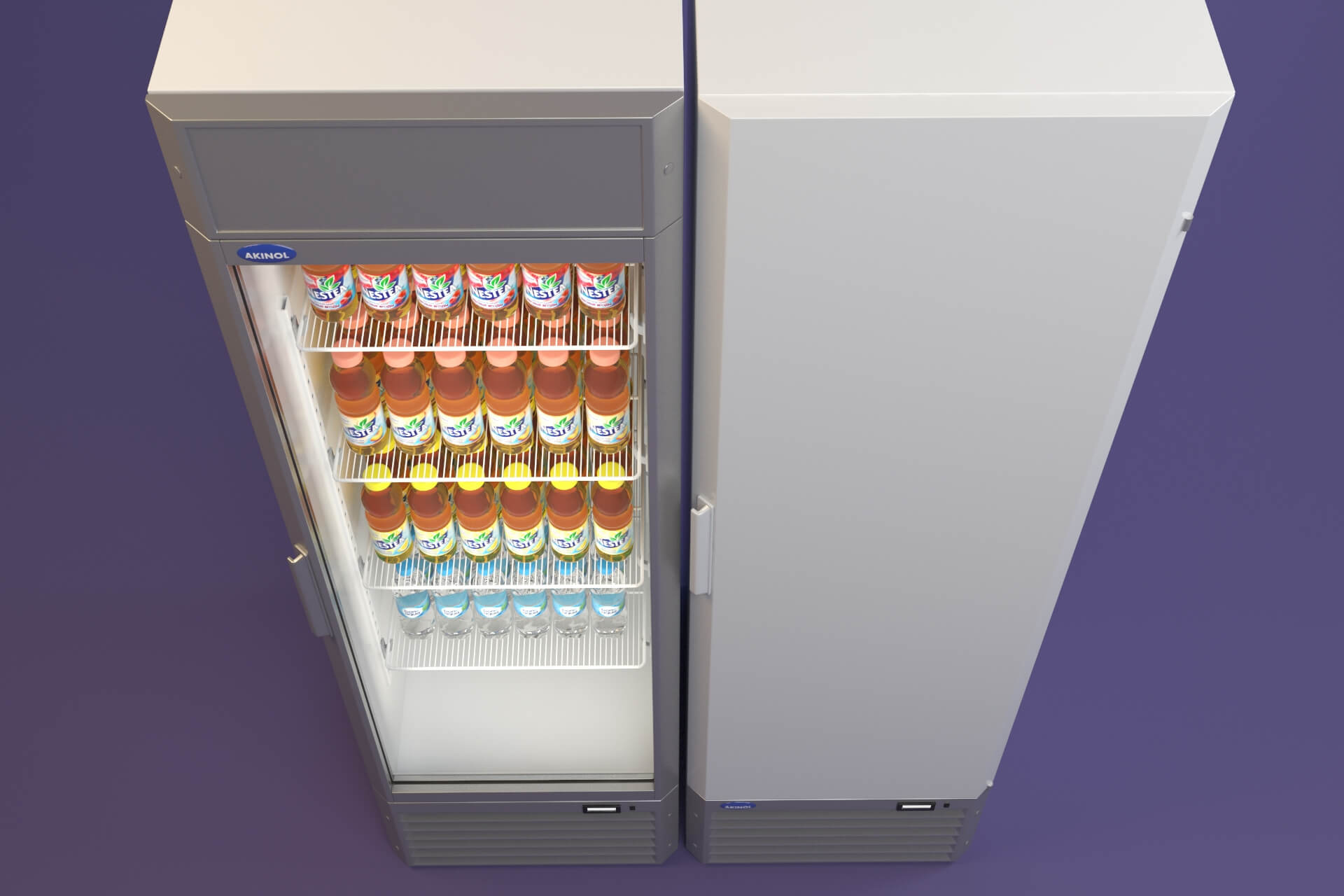 Refrigerated Display Case With Drinks - 3D Model by Redbunny