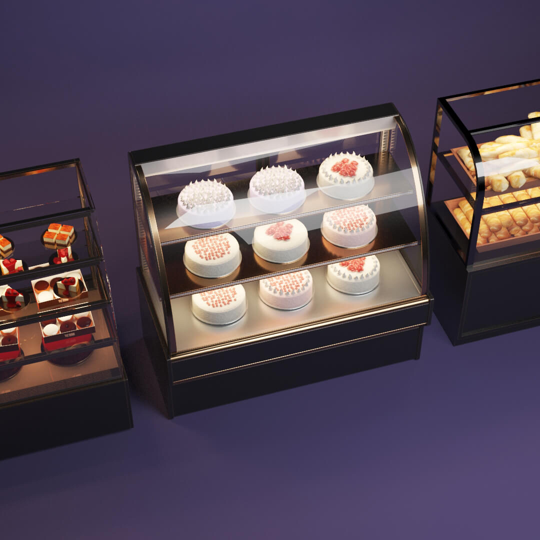 Showcase With Cake 01 - 3D Model by Redbunny